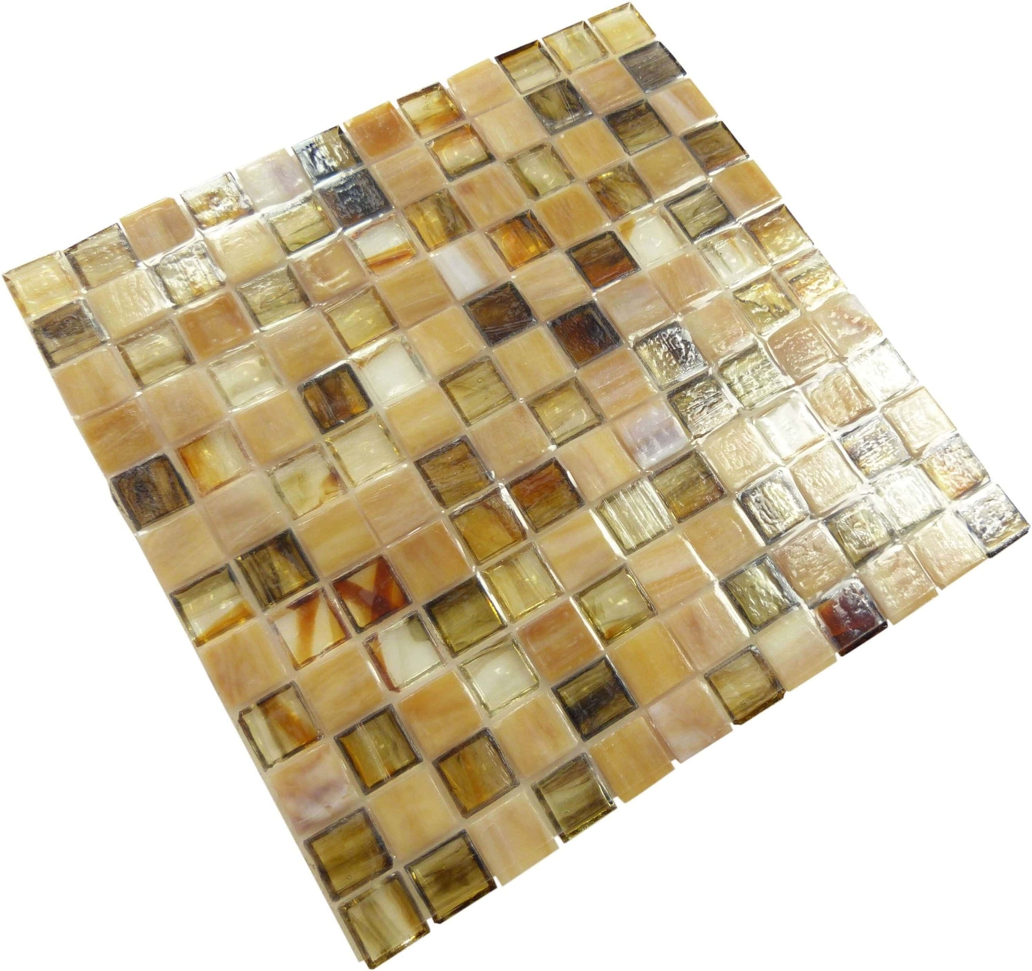 Hirsch 1'' x 1'' Cream Beige Glass Square Tile Glossy JM0014