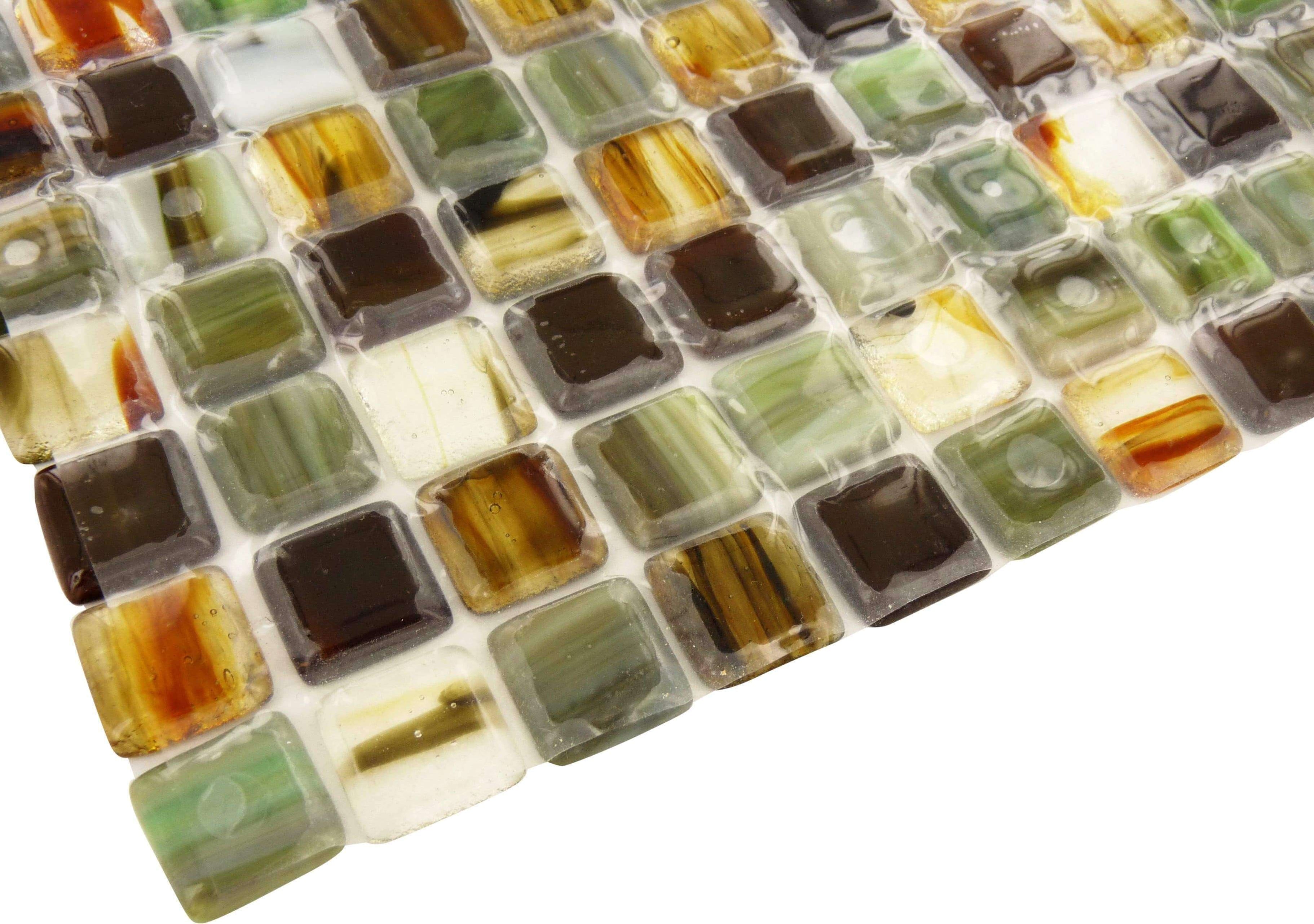 Hirsch 1'' x 1'' Green Glass Square Tile Glossy SF1002