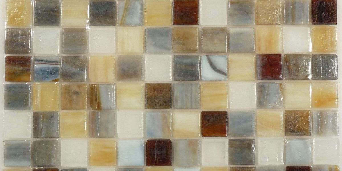 Hirsch 1'' x 1'' Grey Glass Square Tile Glossy Frosted JM2024