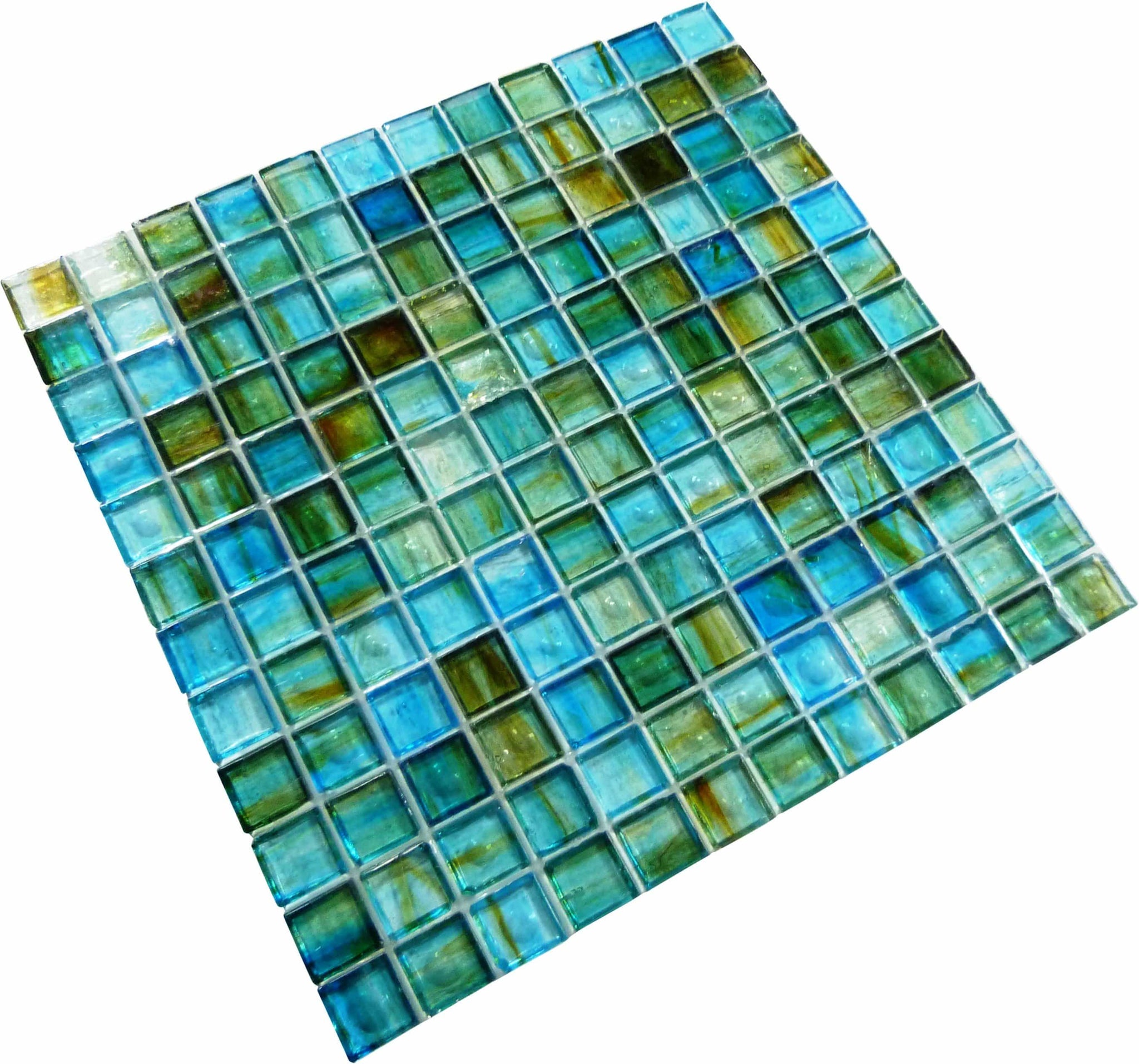 Hirsch 1'' x 1'' Turquoise Glass Square Tile Glossy J00270