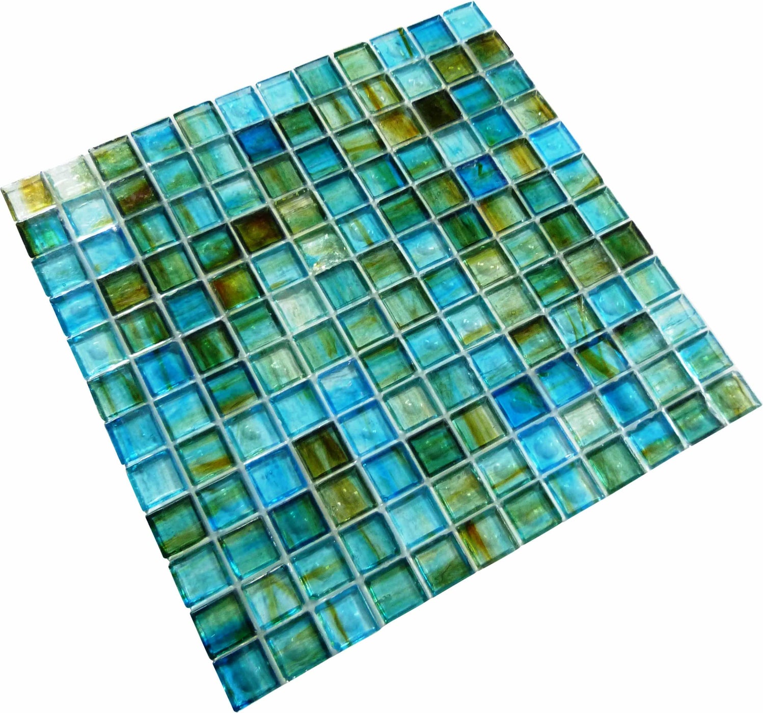 Hirsch 1'' x 1'' Turquoise Glass Square Tile Glossy J00270