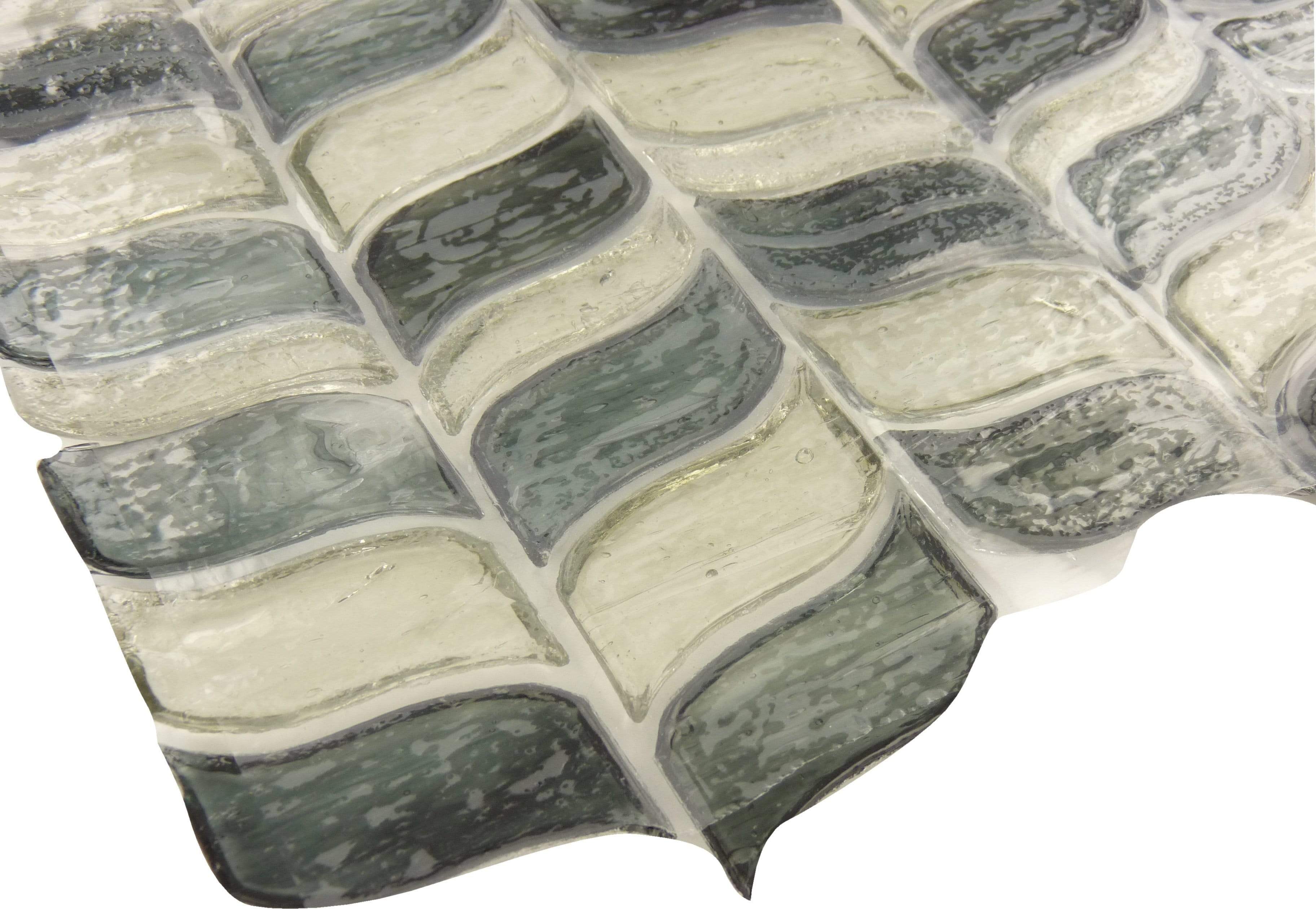 Hirsch Glass Seceret Garden 1" x 2" Grey Glossy Glass Tile SN0005
