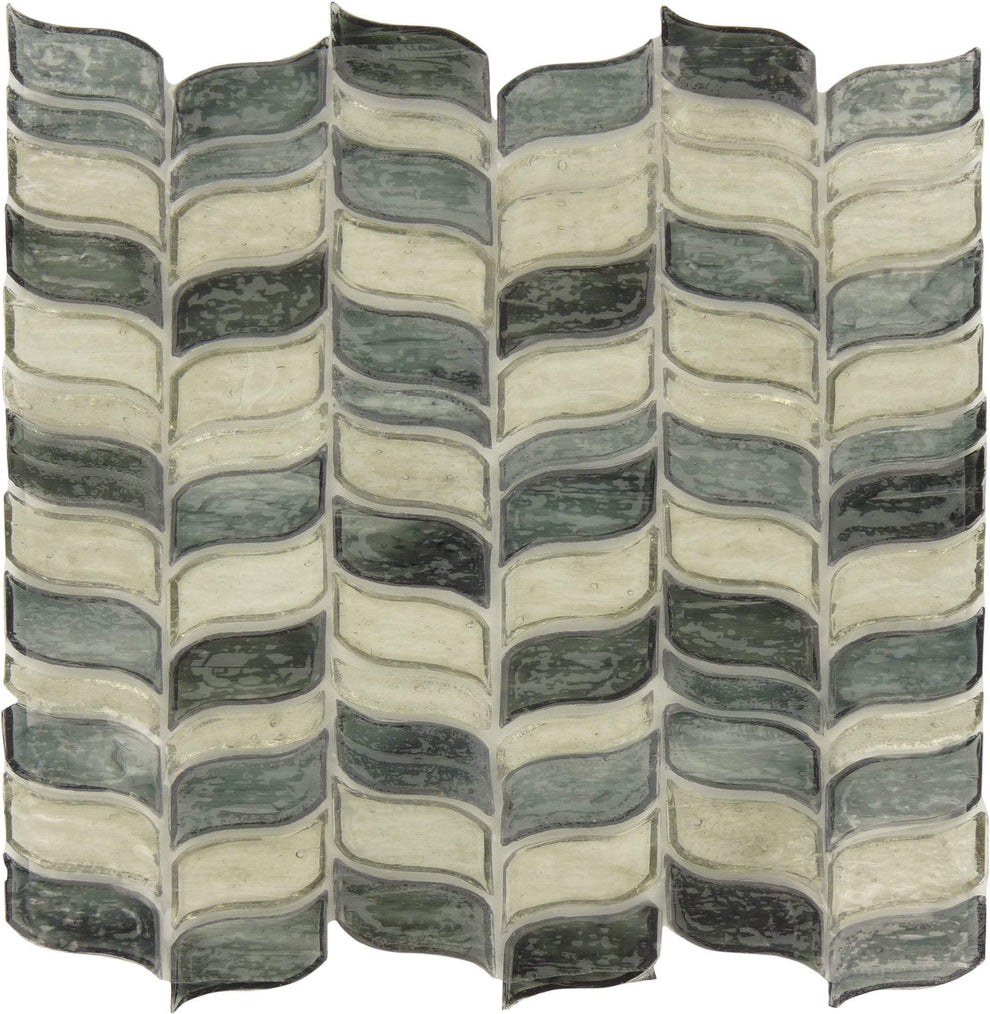 Hirsch Glass Seceret Garden 1" x 2" Grey Glossy Glass Tile SN0005