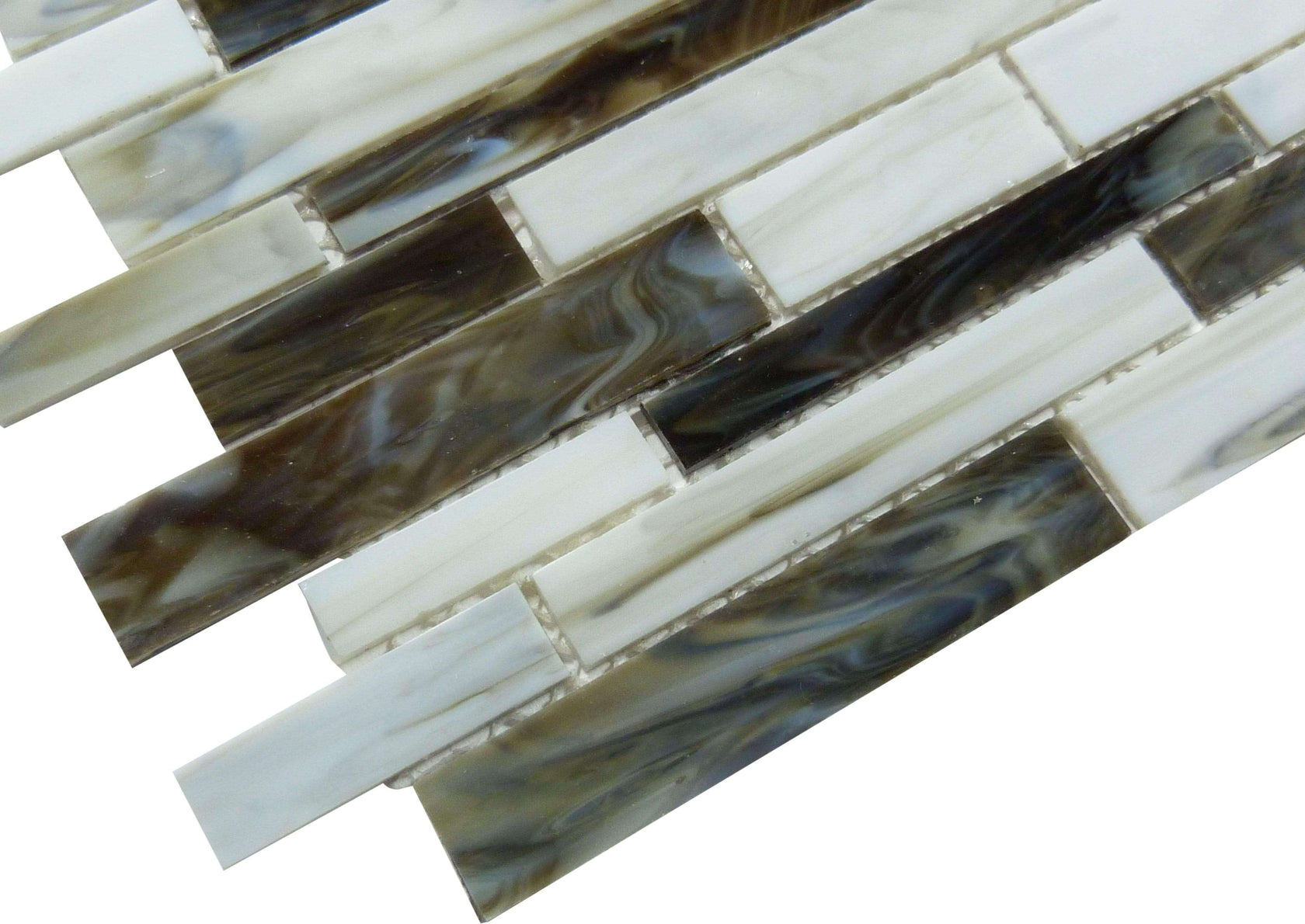 Hirsch Random Bricks Brown Glass Random Bricks Tile Glossy JSM205