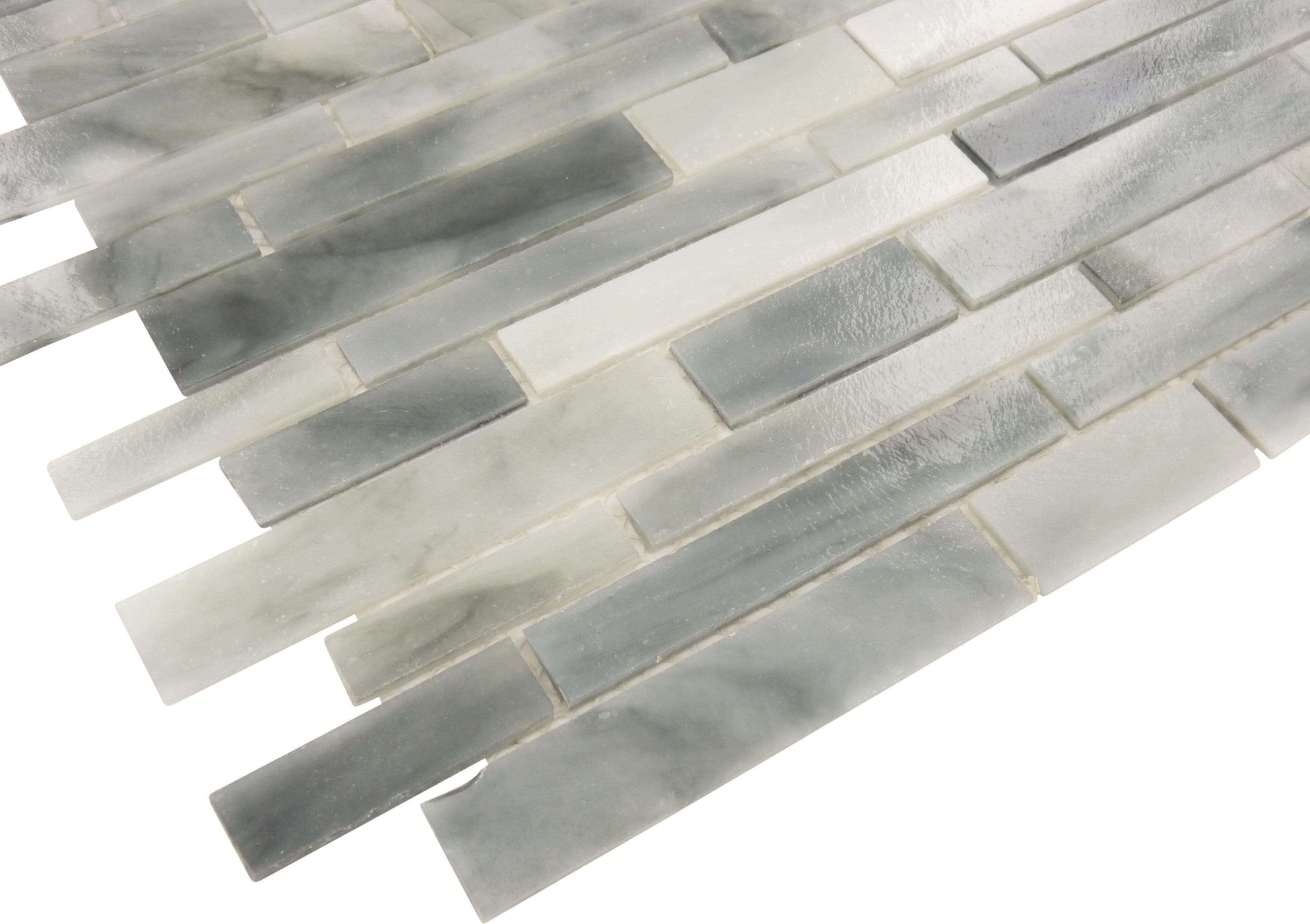 Hirsch Random Bricks Grey Glass Random Bricks Tile Glossy JS0387