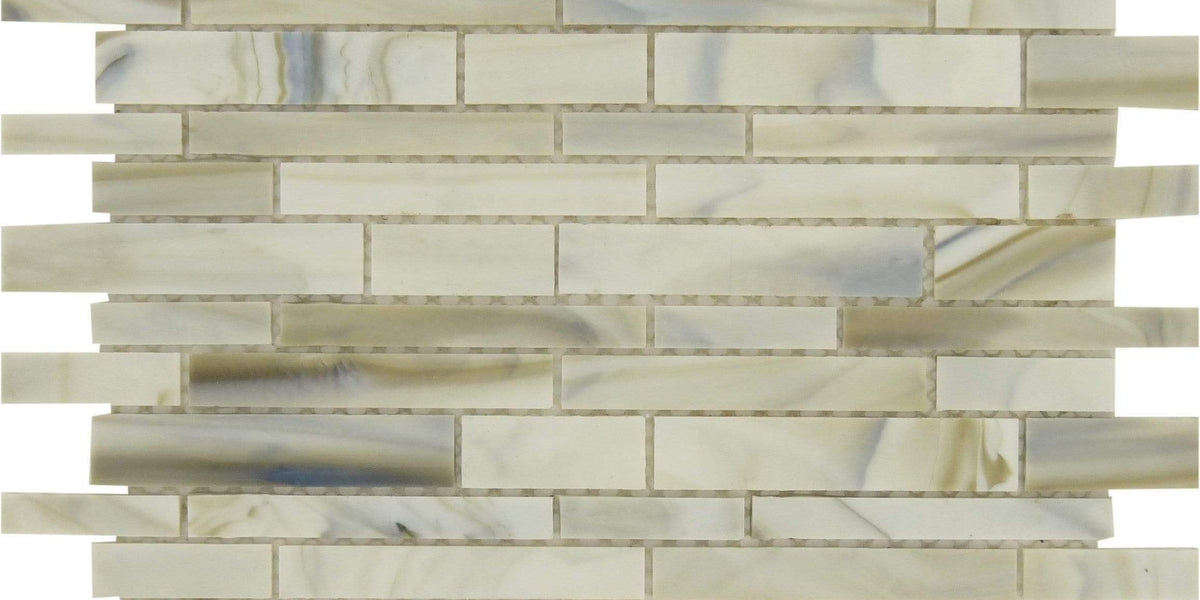 Hirsch Random Bricks Grey Glass Random Bricks Tile Glossy JS2131