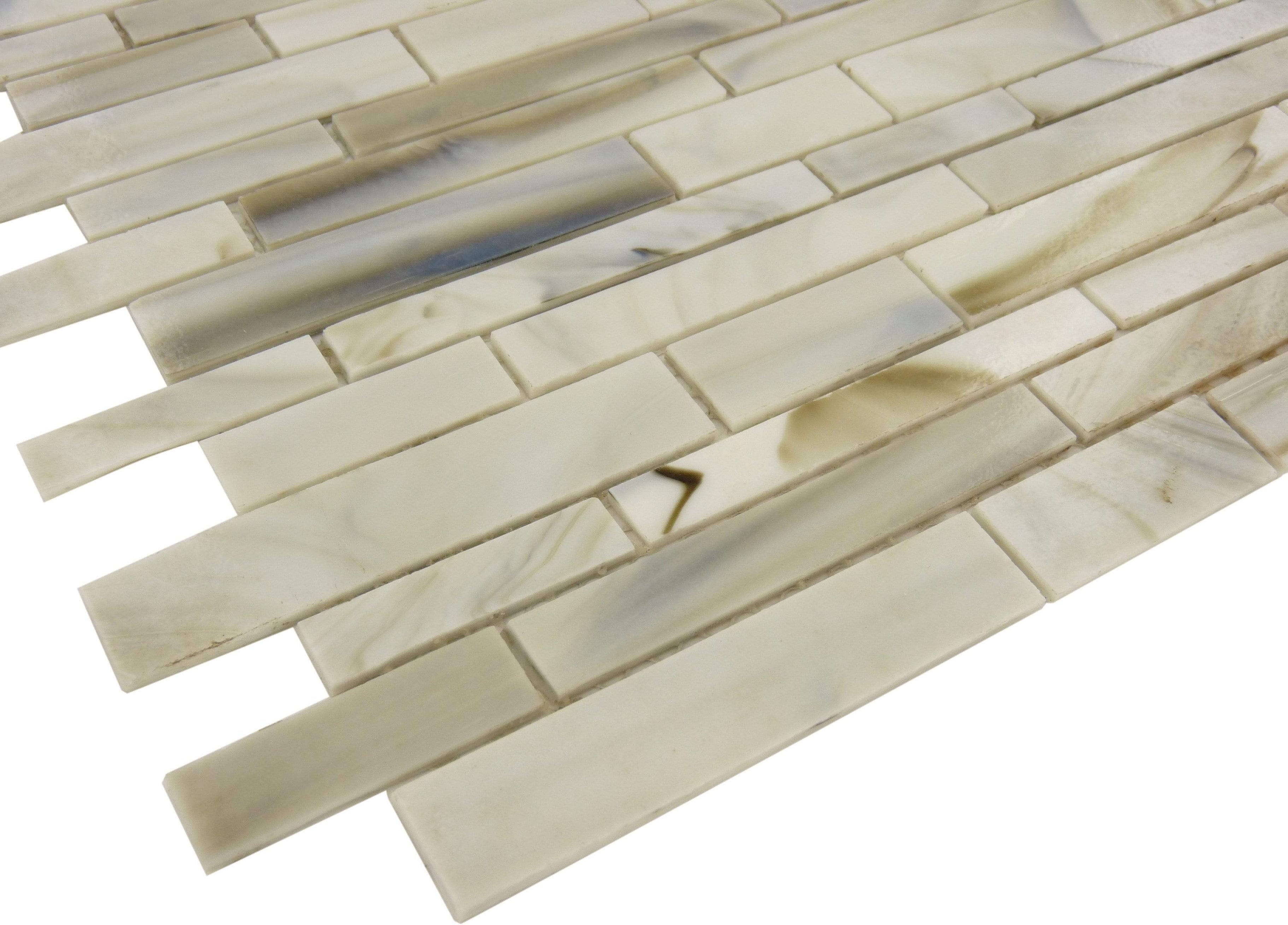 Hirsch Random Bricks Grey Glass Random Bricks Tile Glossy JS2131