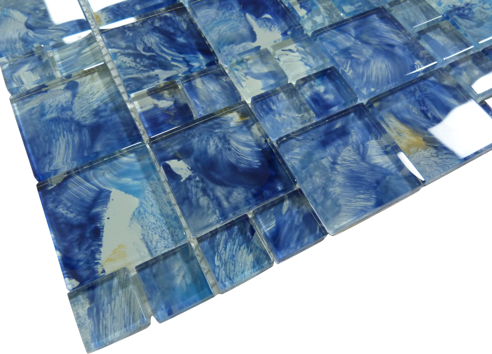 Aqua Art Michelangelo Ocean Blue Mix Glossy Glass Pool Tile MA105OCBL1212