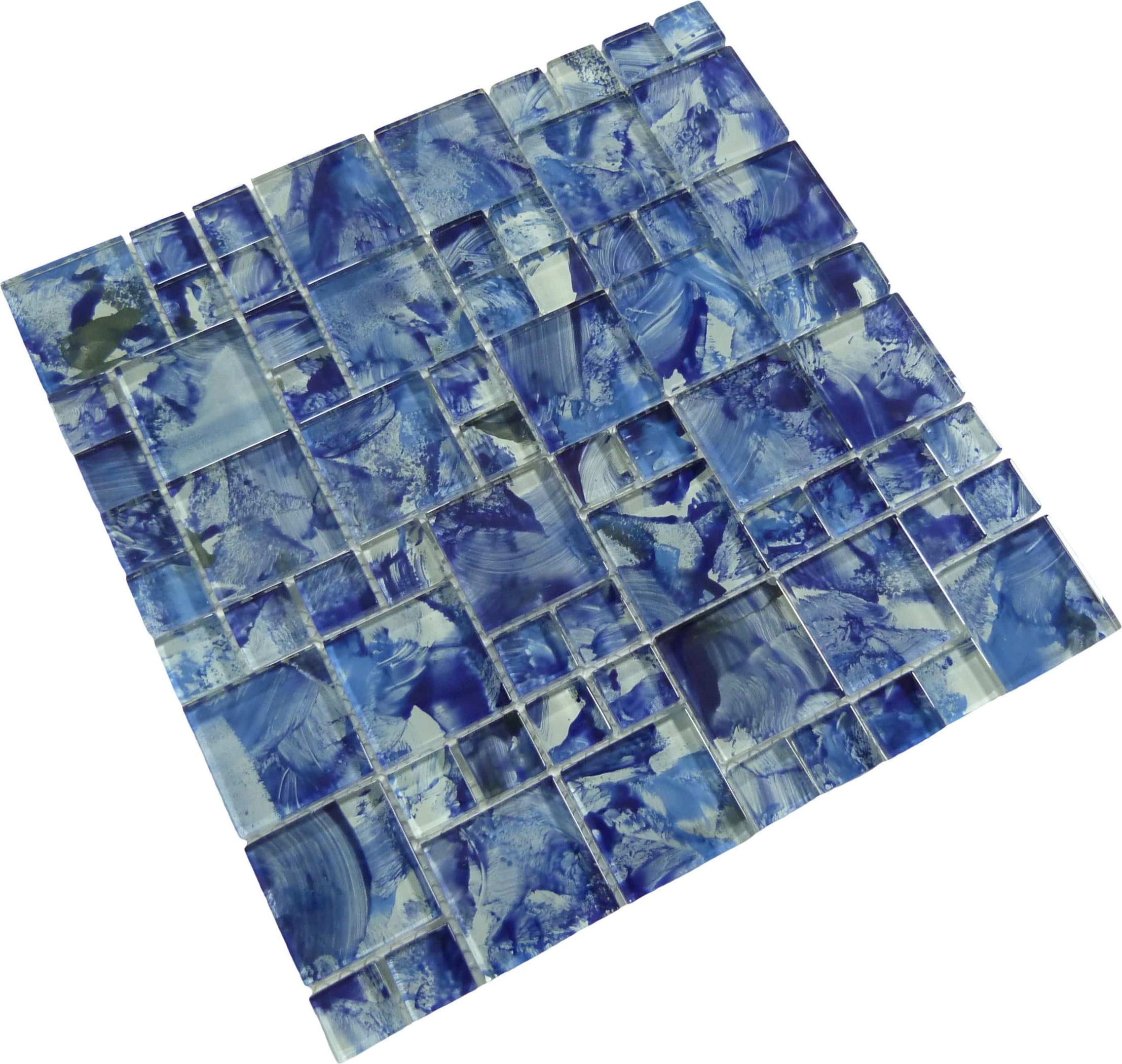 Aqua Art Michelangelo Sky Blue Mix Glossy Glass Tile | Oasis