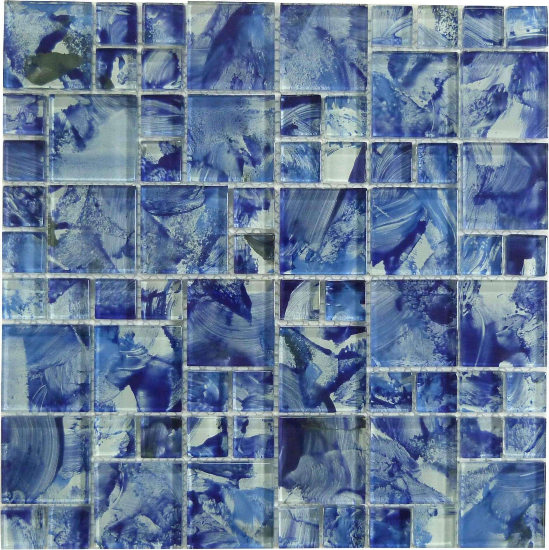 Aqua Art Michelangelo Sky Blue Mix Glossy Glass Tile | Oasis