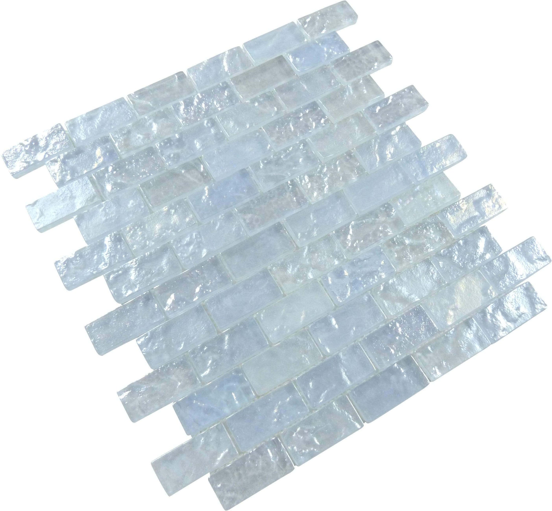 Aqua Art Silver Feather Uniform Brick Glossy & Matte Glass Tile ...