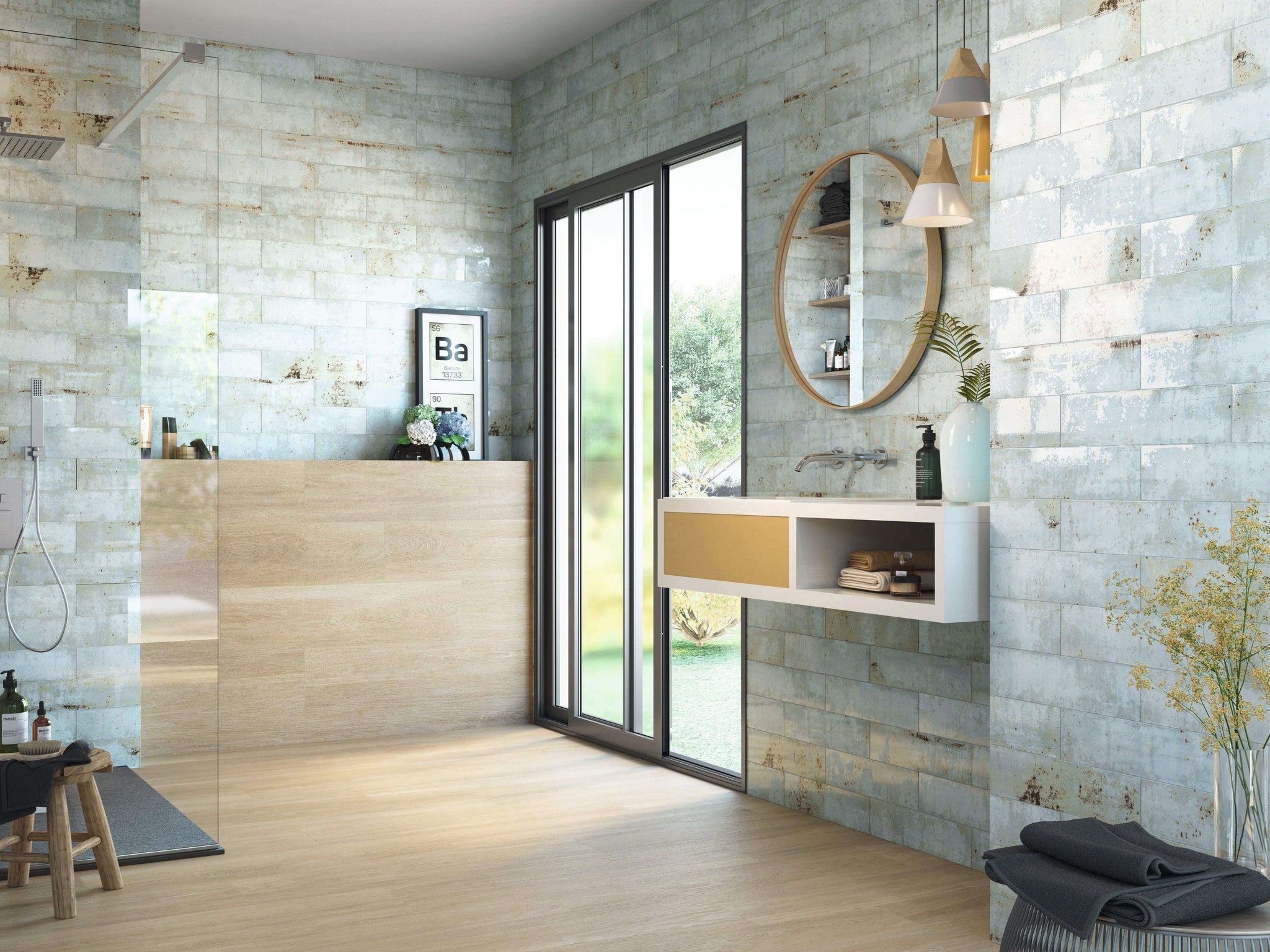 Light Sea Foam Aqua 4x16 Ceramic Glossy Subway Tile