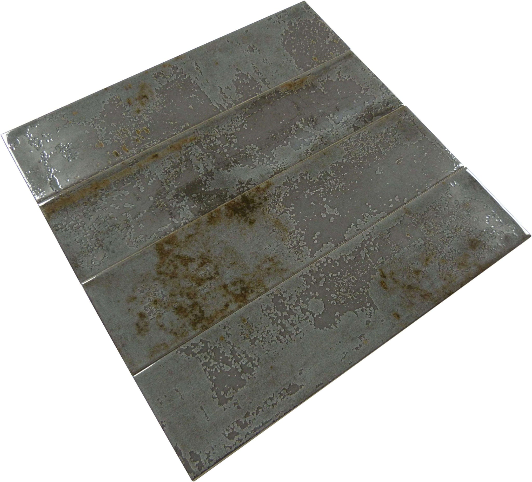 Night Armor Grey 4x16 Ceramic Glossy Subway Tile