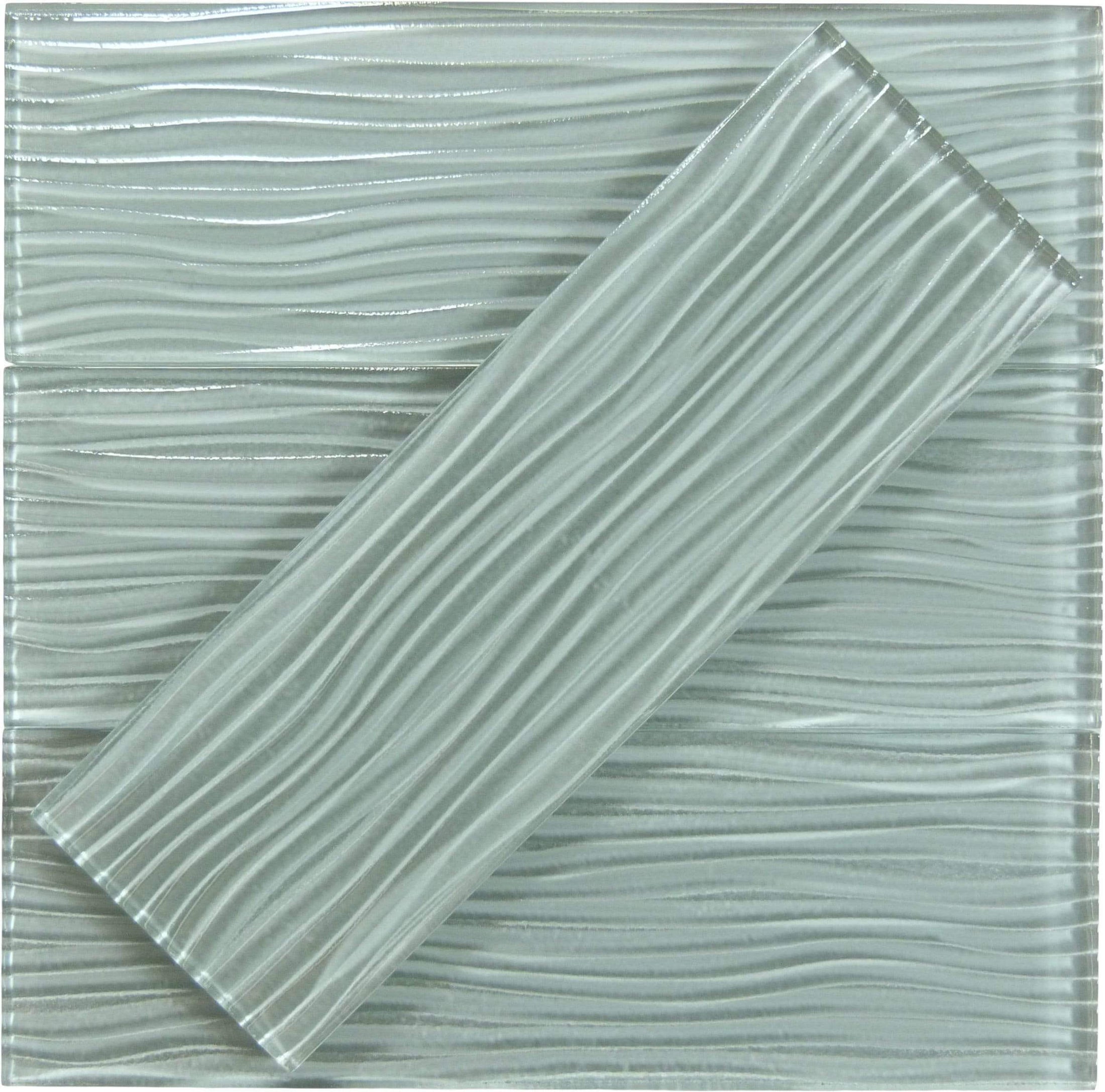 4'' x 12'' Blue Glass Subway Tile Glossy C11-W