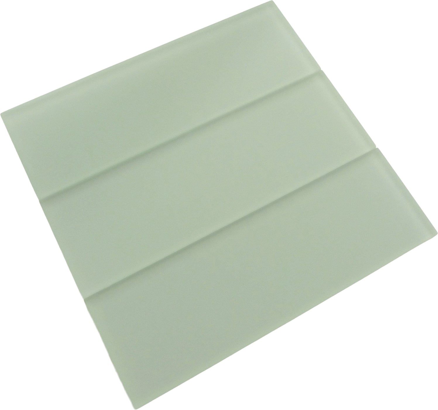 4'' x 12'' Green Glass Subway Tile Frosted C02