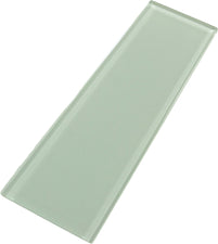 4'' x 12'' Green Glass Subway Tile Glossy C01