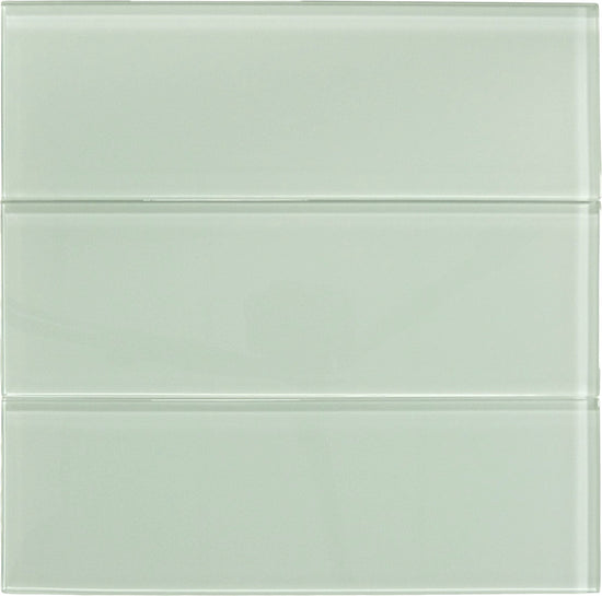 4'' x 12'' Green Glass Subway Tile Glossy C01