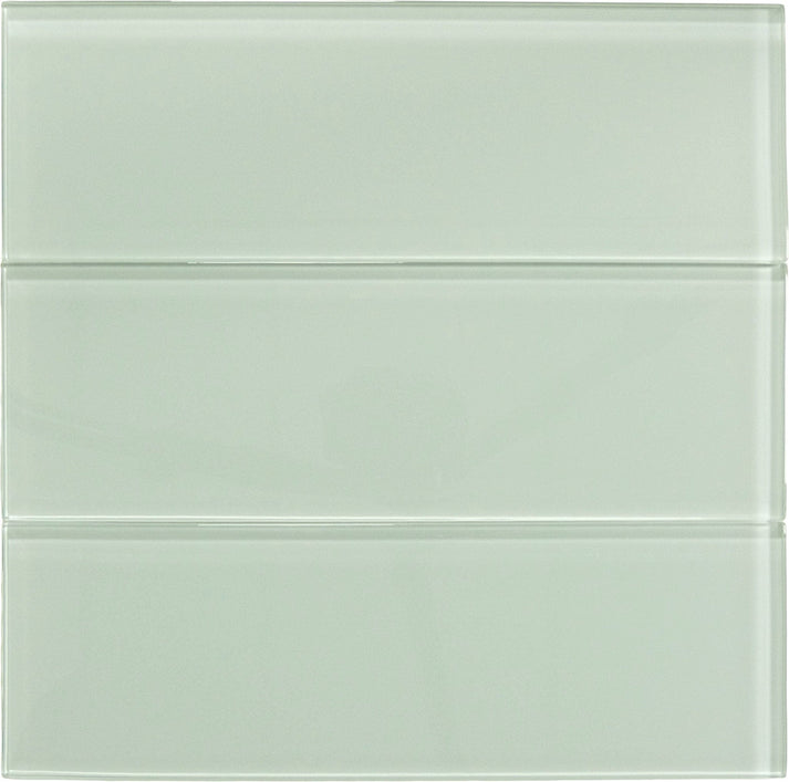 4'' x 12'' Green Glass Subway Tile Glossy C01