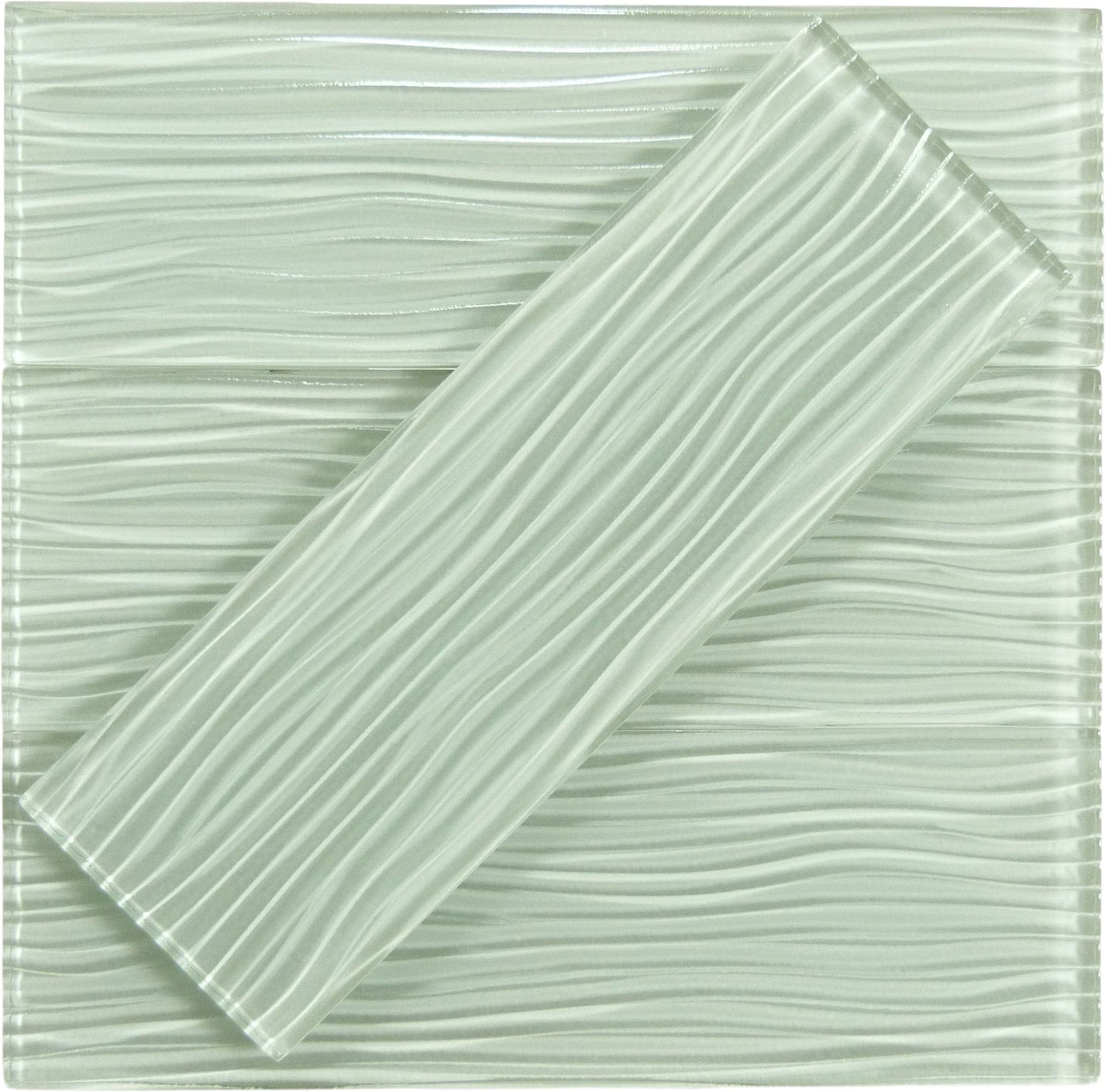 4'' x 12'' Green Glass Subway Tile Glossy C01-W