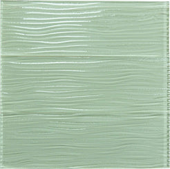 4'' x 12'' Green Glass Subway Tile Glossy C15-W