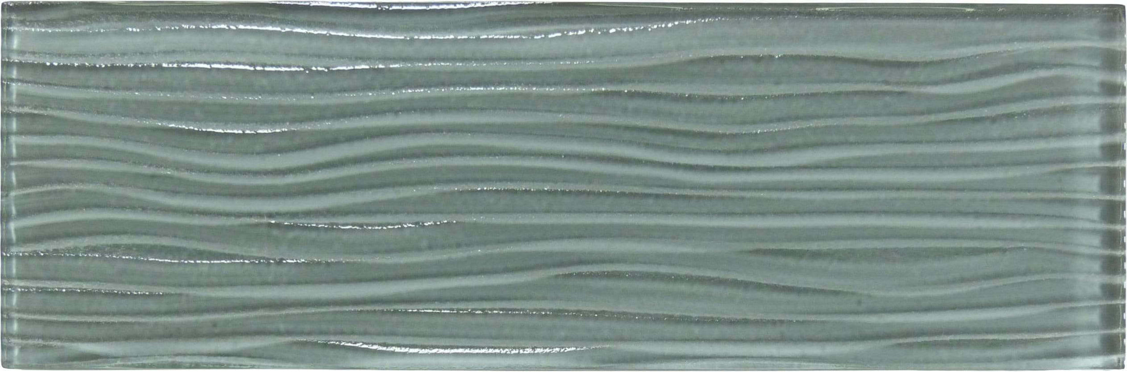 4'' x 12'' Grey Glass Subway Tile Glossy C07-W