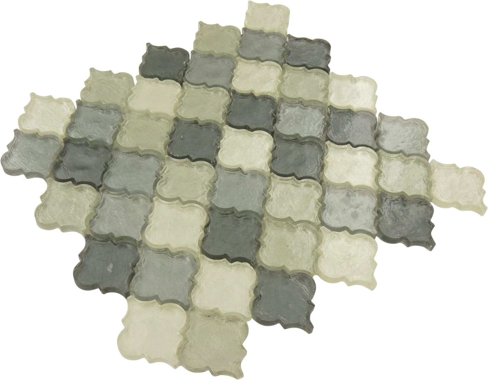 Grey Arabesque Glossy Glass Tile: TL3006 | Shop Oasis Tile