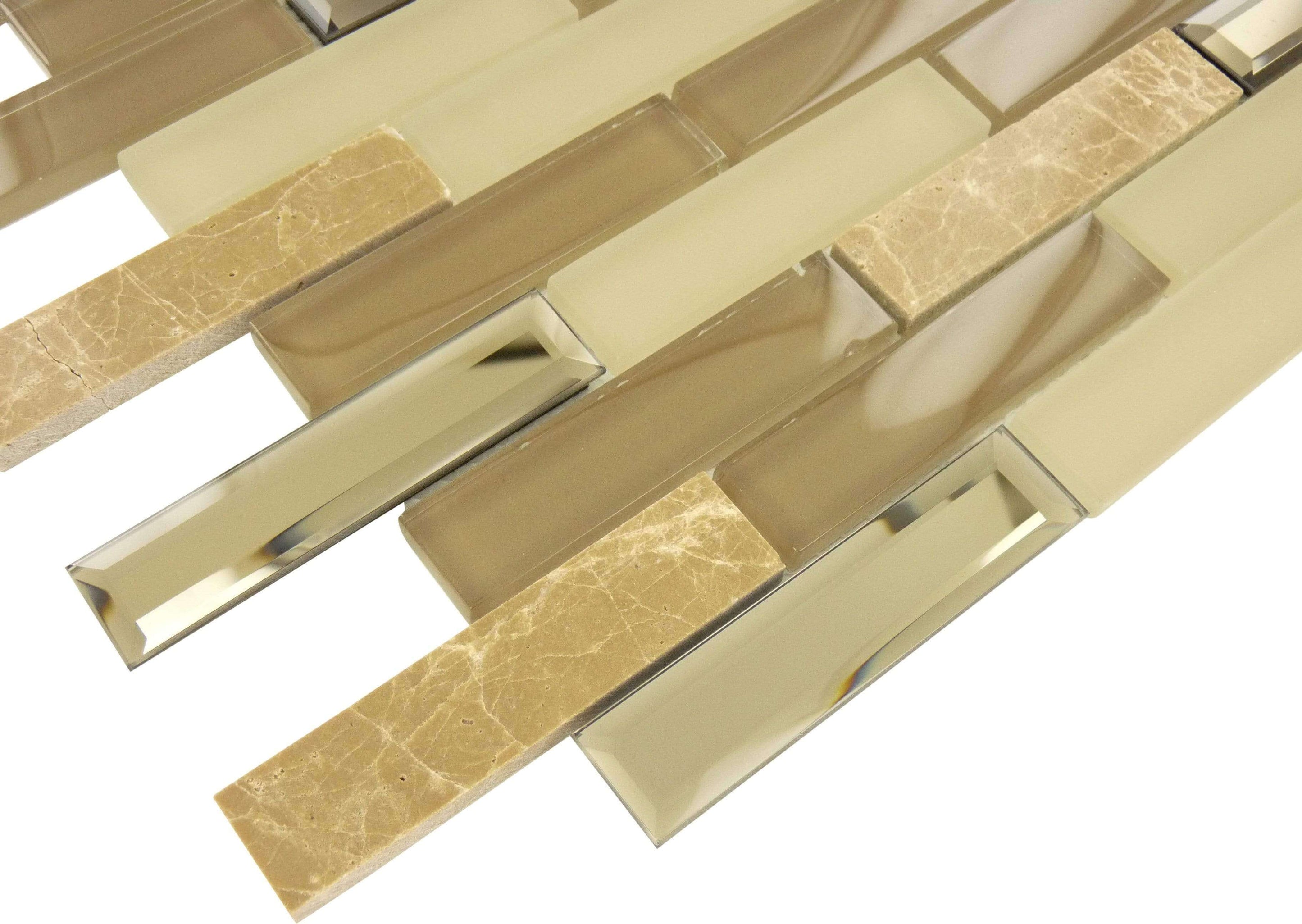 Beveled Lands End Glass & Stone Tile: CA656 | Shop Oasis