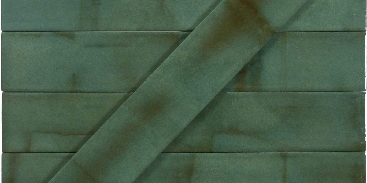 Bistro Kelly Green 2" x 14" Glossy Porcelain Subway Tile BTR784