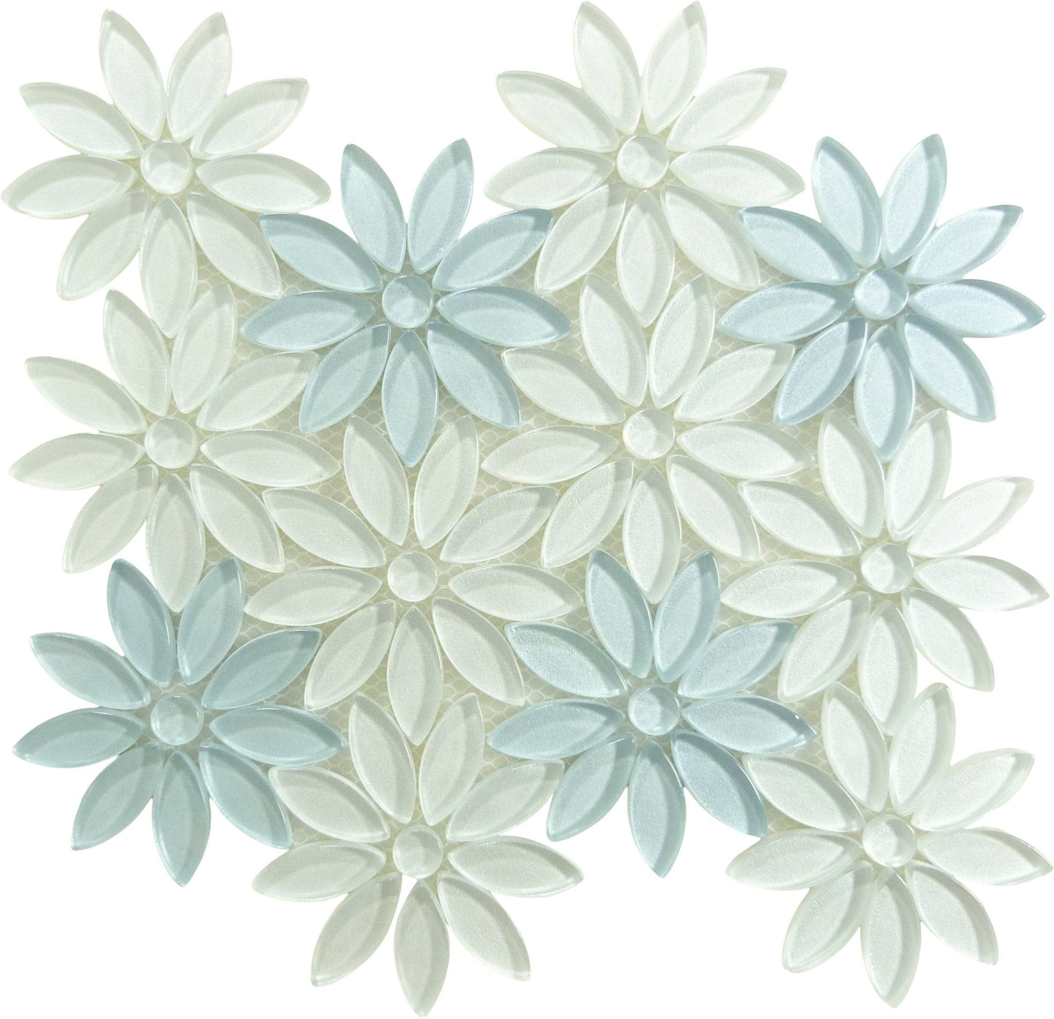 Blue Pearl Flower Glass Tile | Oasis Tile