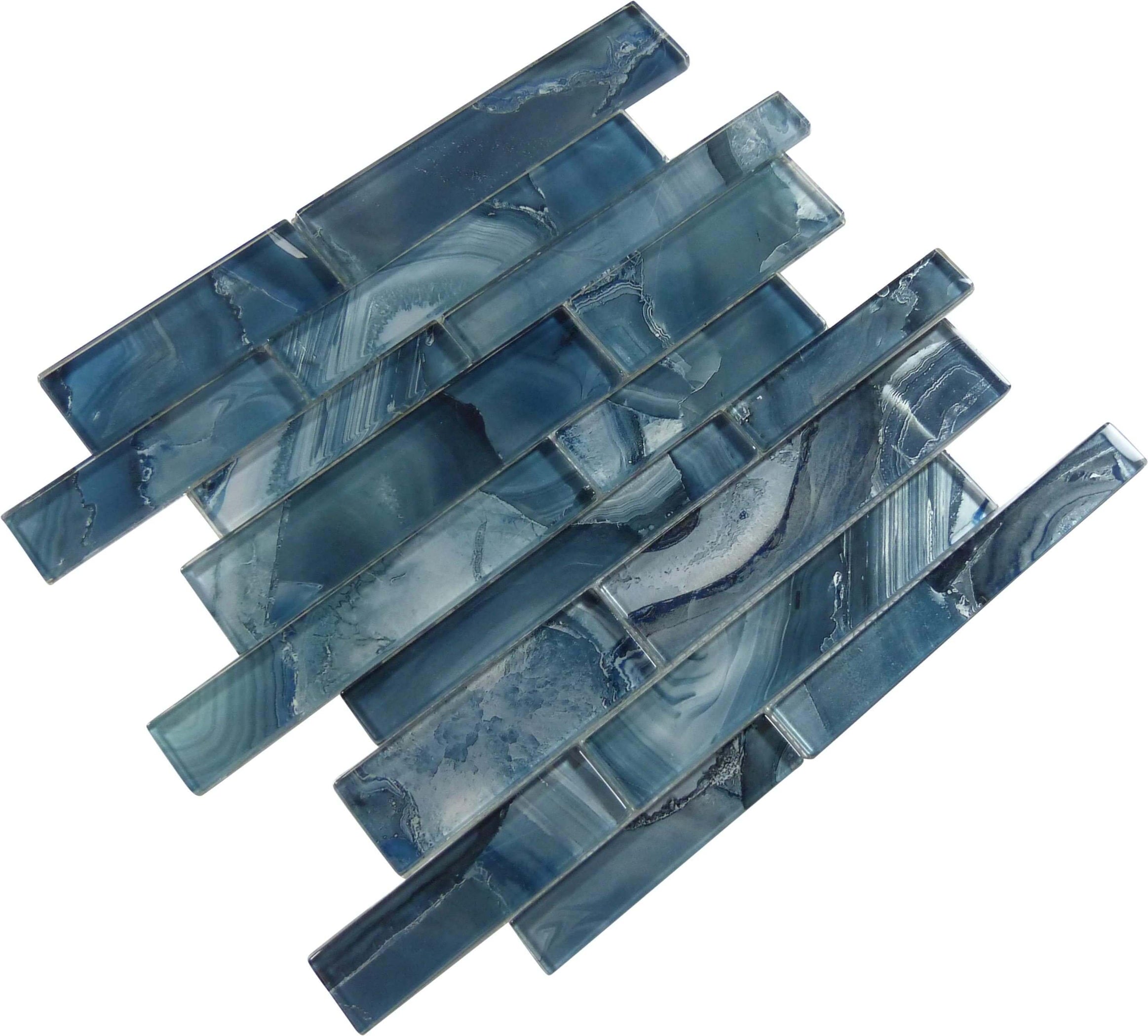 Buy Periwinkle Dust Blue Random Brick Tile