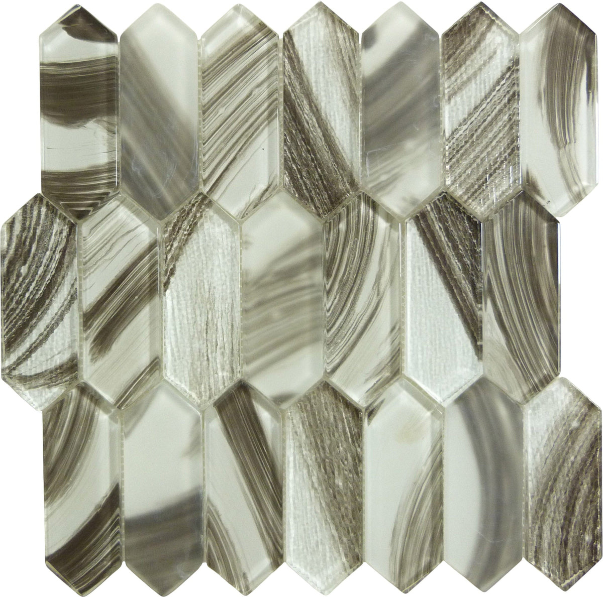 Circa Parthenon Foy Pillar Brown Hexagon Picket Glass Tile | Oasis Tile