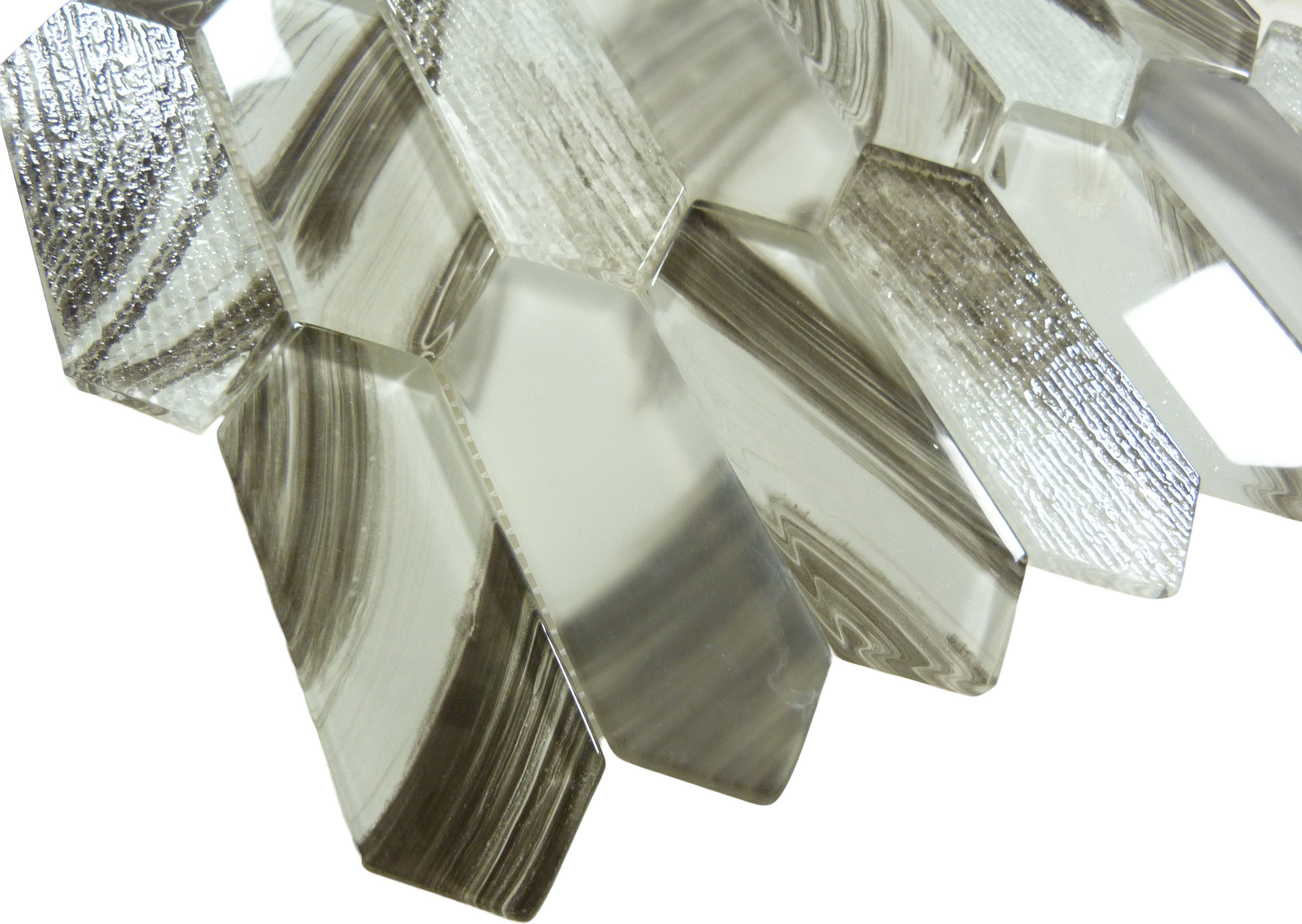 Circa Parthenon Foy Pillar Brown Hexagon Picket Glass Tile | Oasis Tile