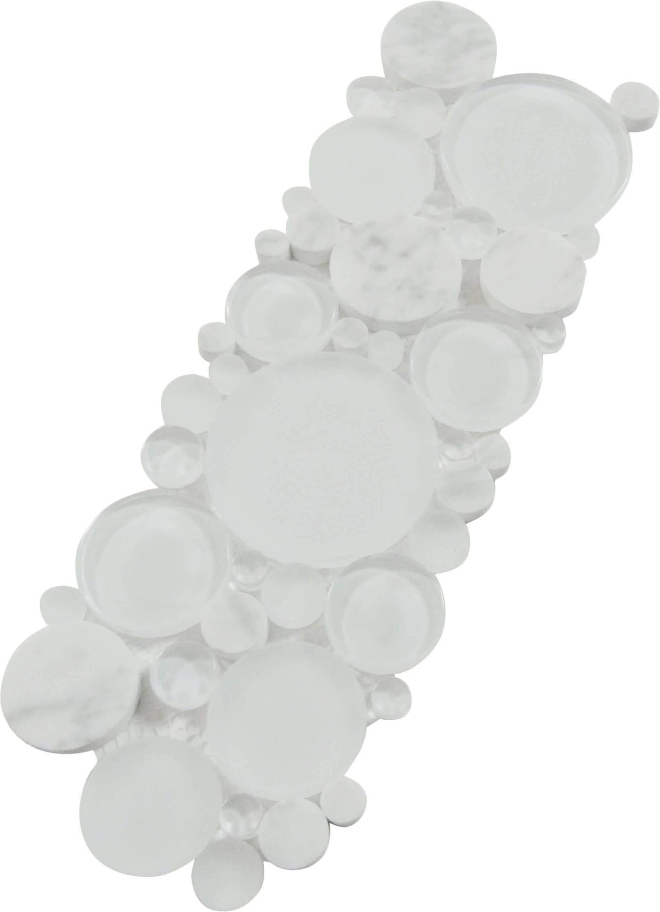 Circles White Glass and Stone Penny Circles Tile Glossy B100