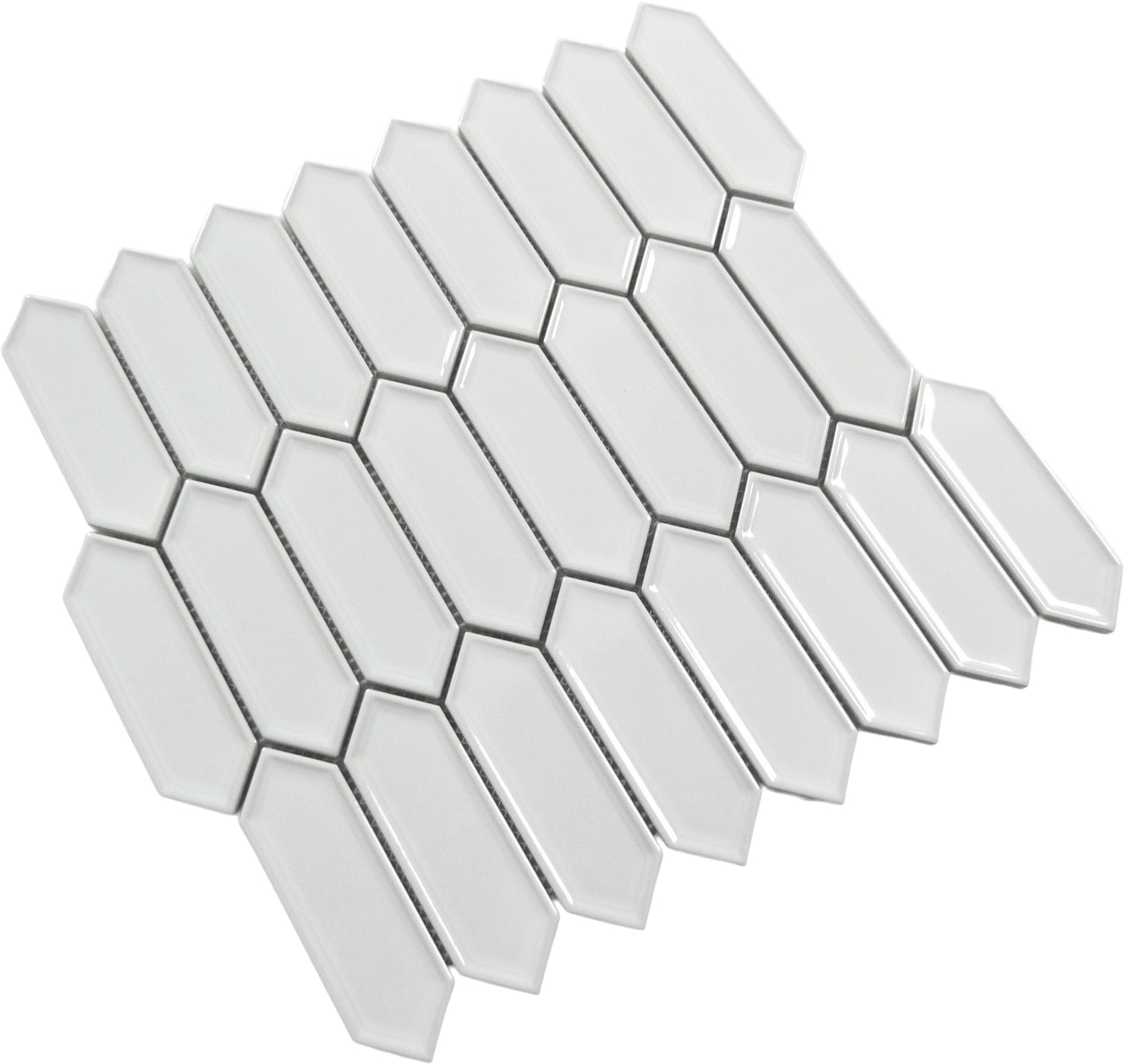 Decko Esprit White Elongated Hexagon Tile DEK3501