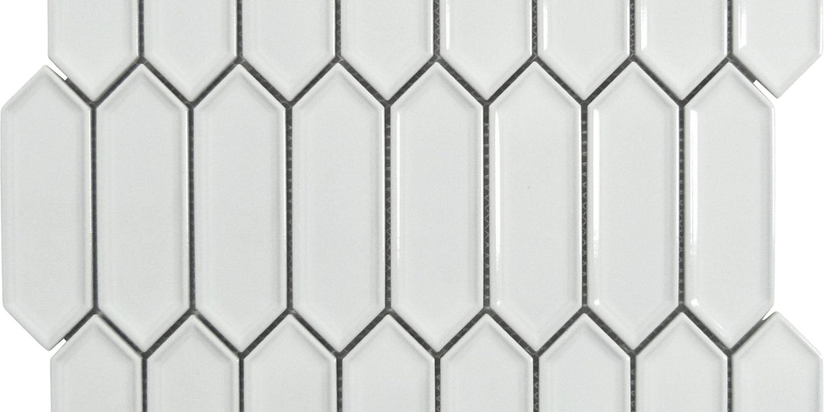 Decko Esprit White Elongated Hexagon Tile DEK3501