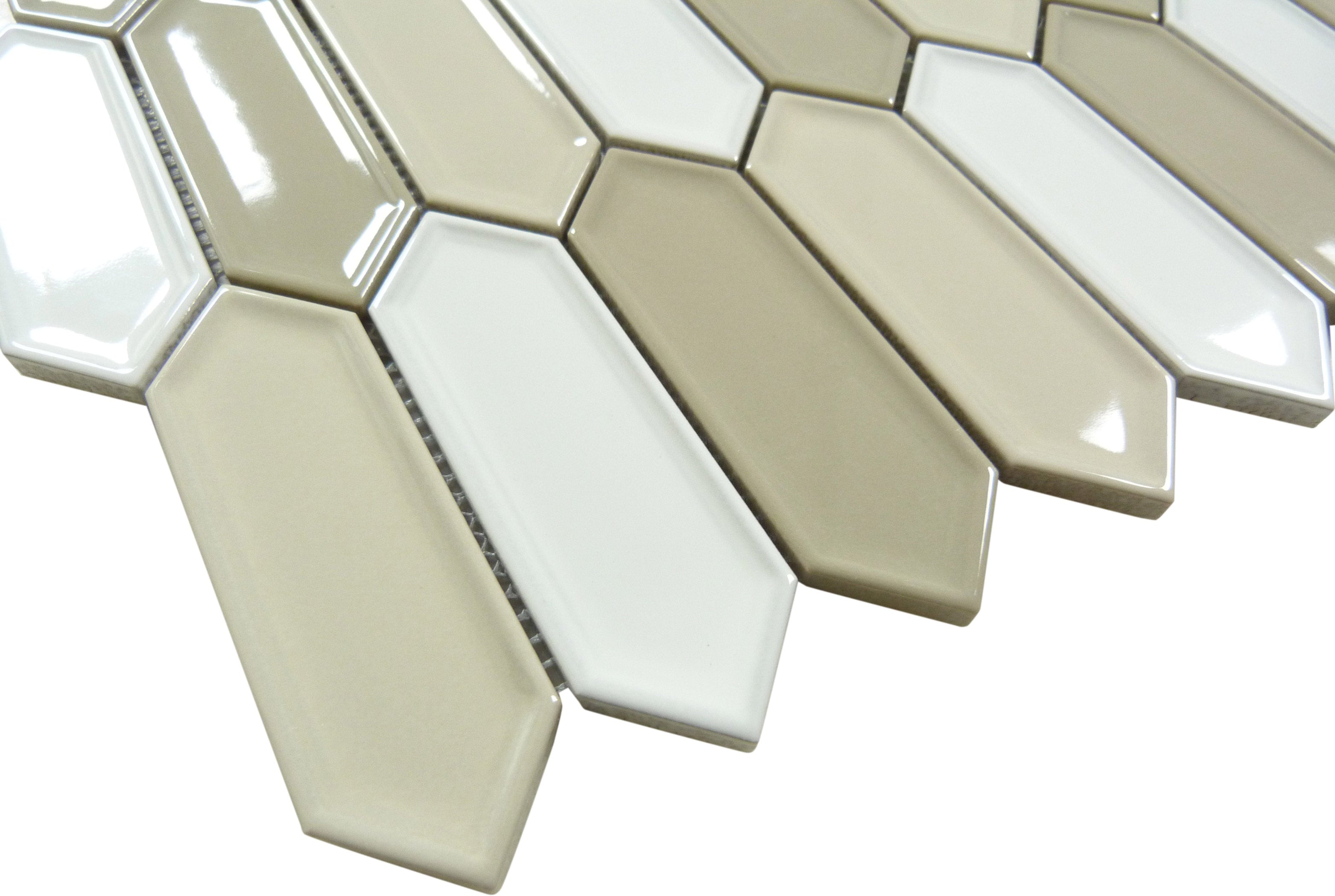 Decko Mid Century Beige Elongated Hexagon Tile DEK3511