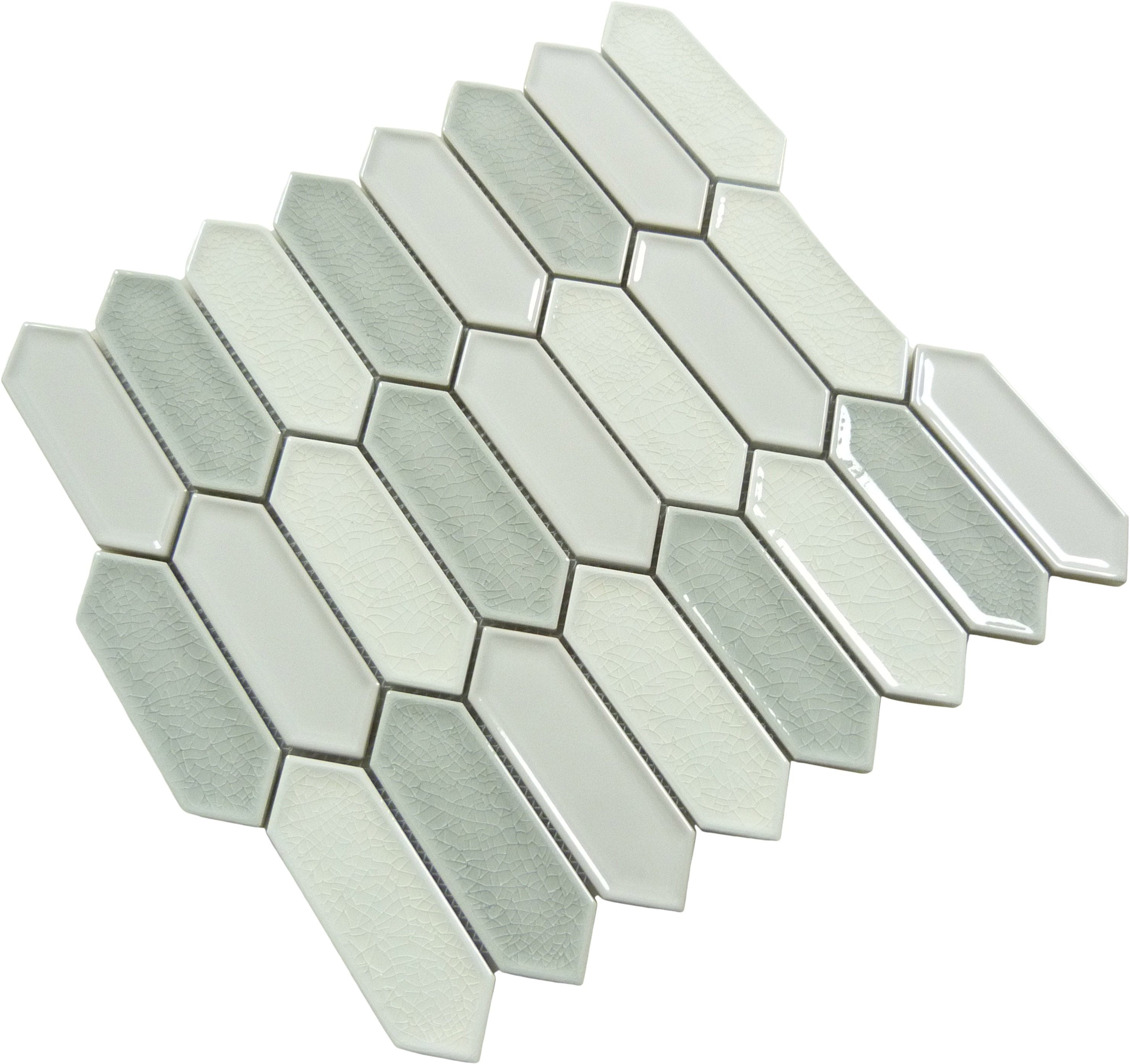 Decko Modern Paquin Grey Elongated Hexagon Tile DEK3508