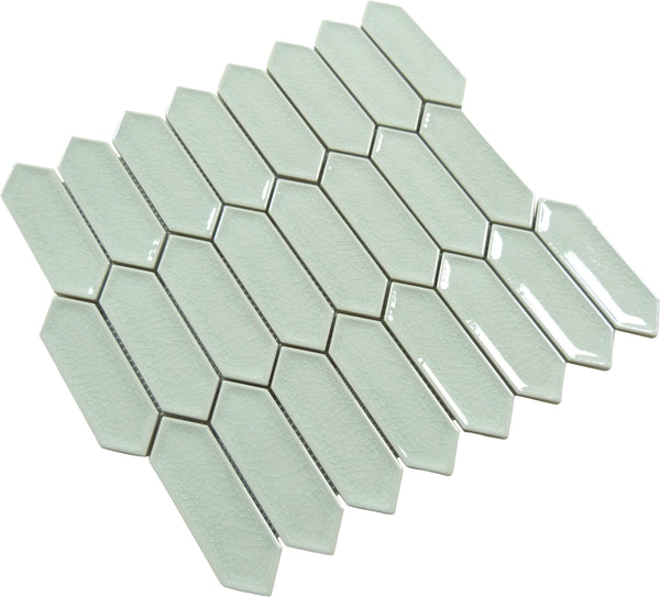 Decko Sweet Erte Green Elongated Hexagon Tile DEK3504