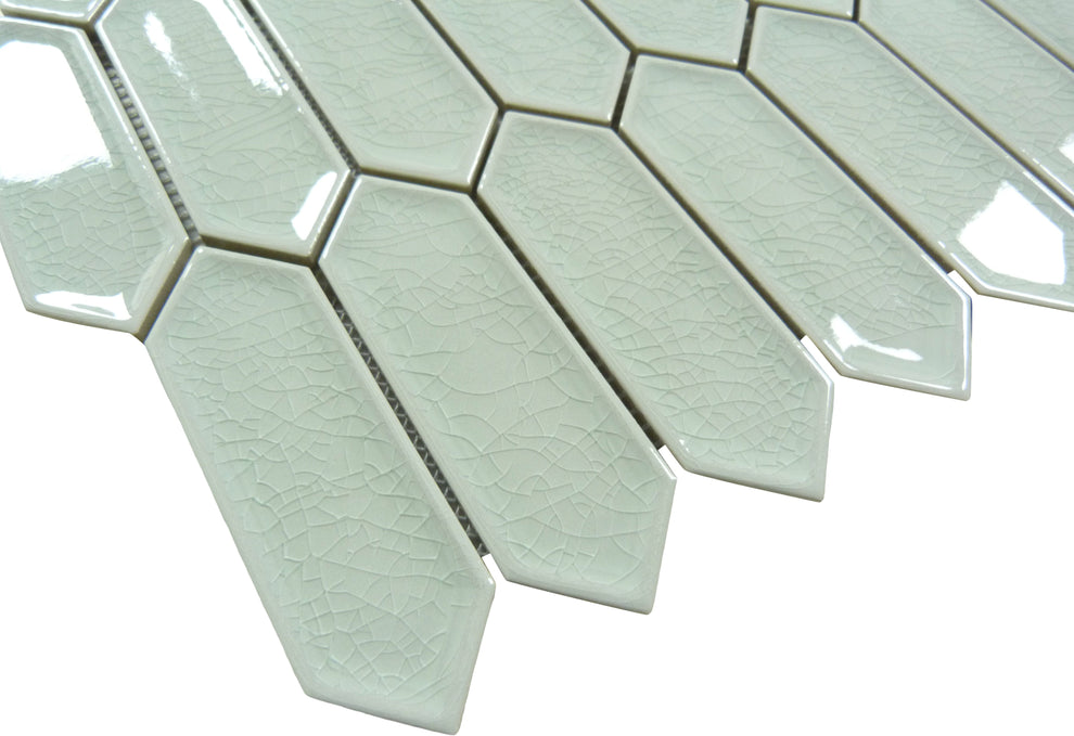 Decko Sweet Erte Green Elongated Hexagon Tile DEK3504