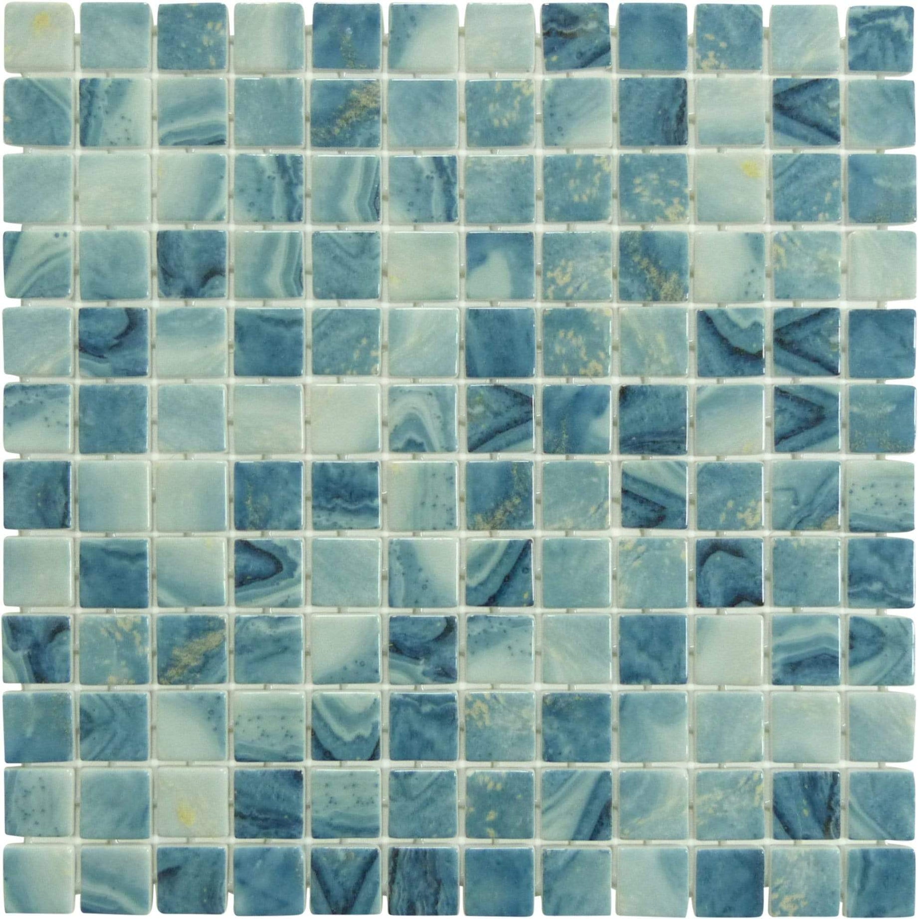 Del Spa Barrier Reef Green 1" x 1" Glossy Glass Pool Tile DLS1102