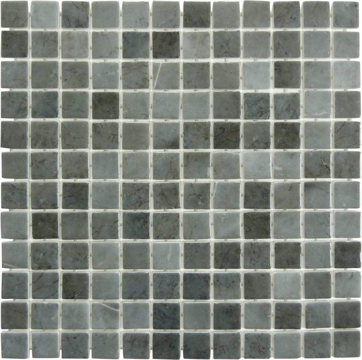 Del Spa Tropical Cavern Black 1" x 1" Glossy Glass Pool Tile DLS1108