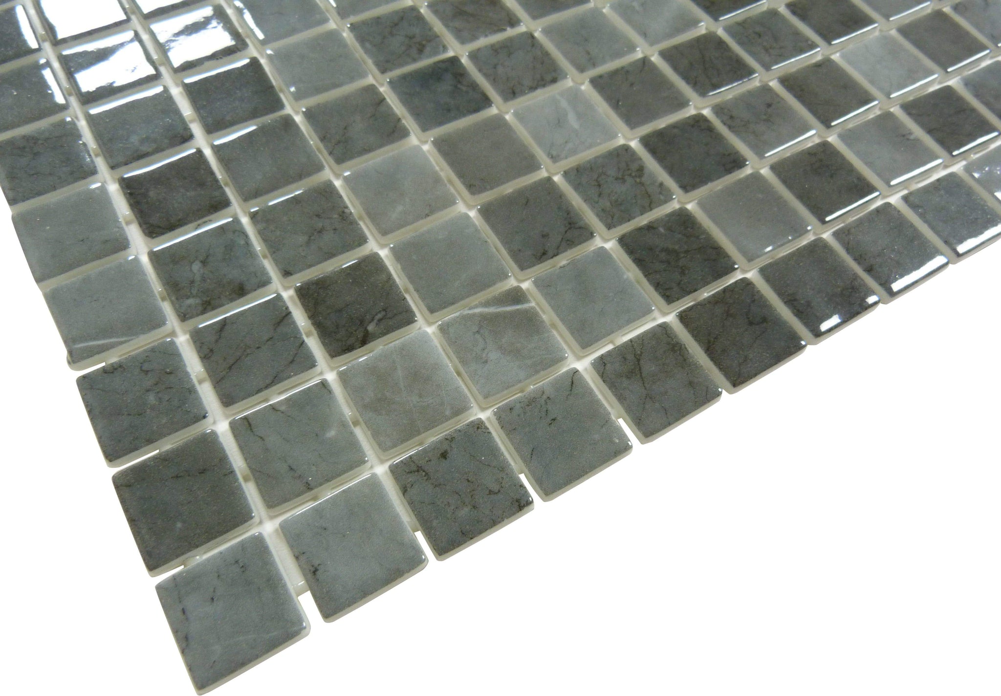 Del Spa Tropical Cavern Black 1" x 1" Glossy Glass Pool Tile DLS1108