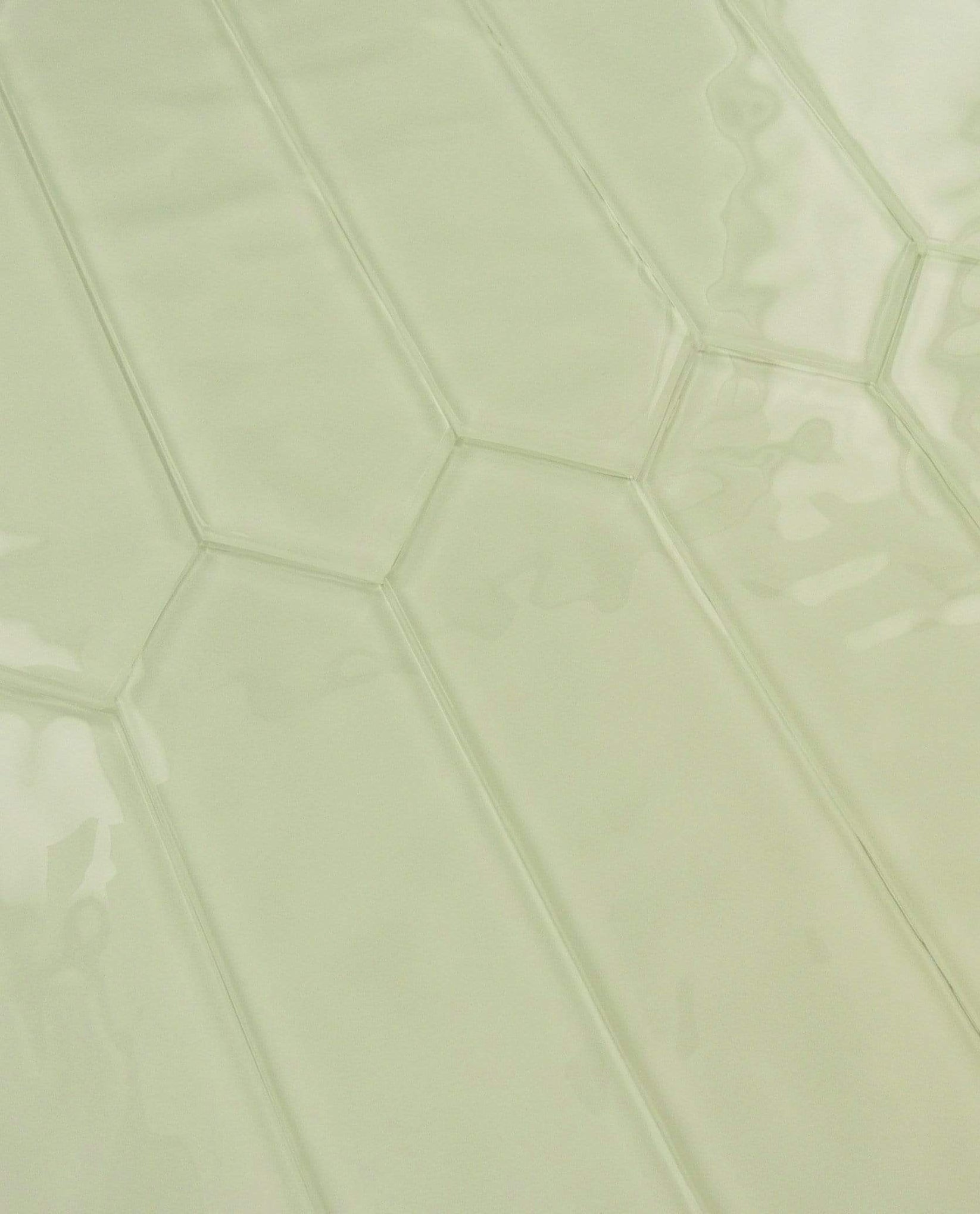 Aristocrat Harbor Eggshell White 3" x 10" Elongated Hexagon Rippled ...