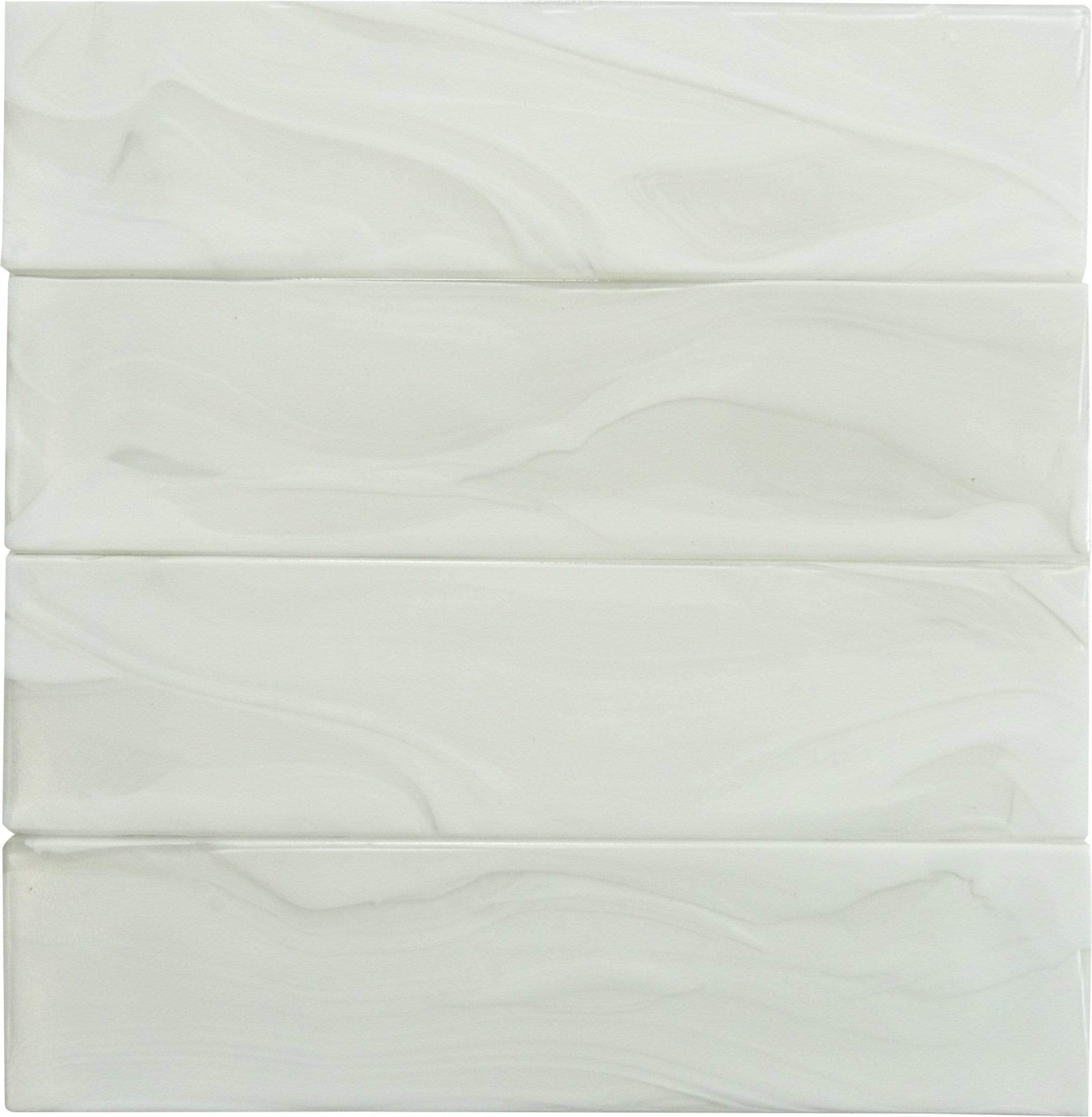 Elegant Swirl Porcelain Cloud White 3" x 12" Glossy Glass Subway Pool ...