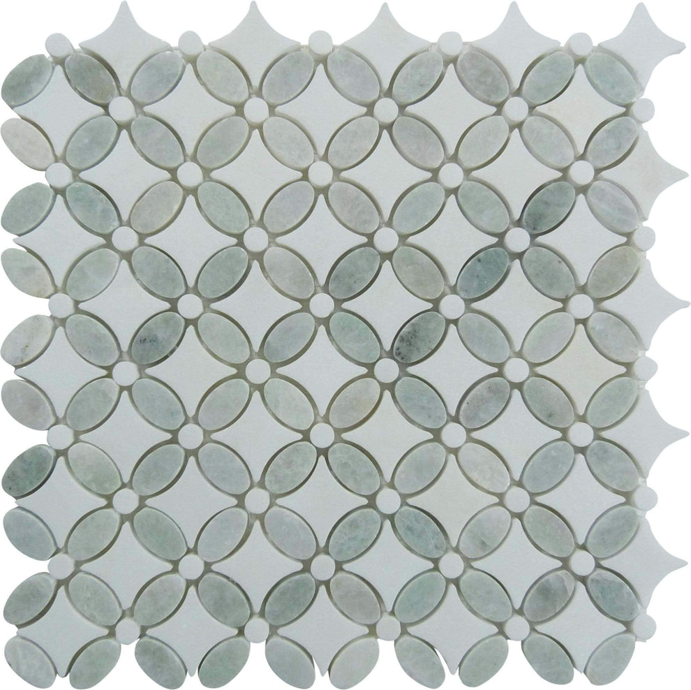 Flower Green Stone Flower Tile Polished FS-74