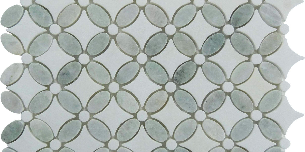 Flower Green Stone Flower Tile Polished FS-74