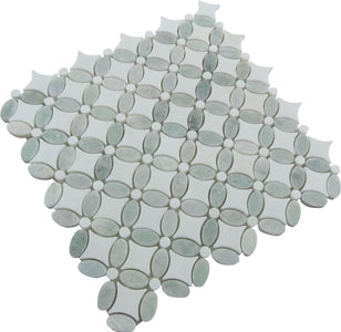 Flower Green Stone Flower Tile Polished FS-74