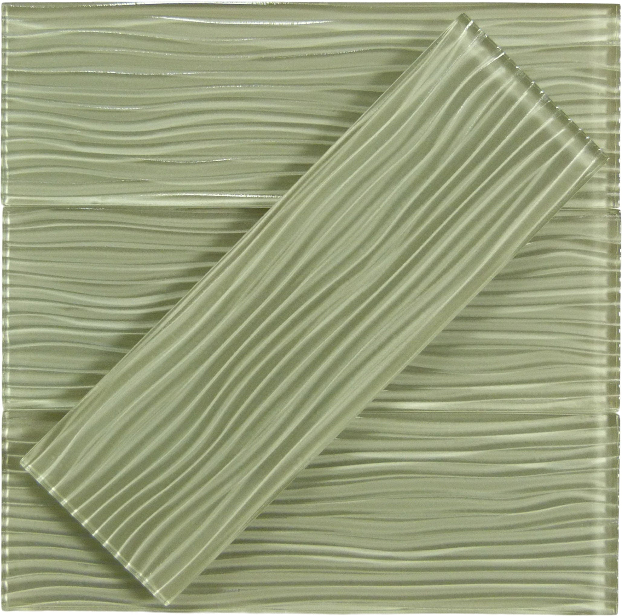 Fog Beige Wave 4Ã¢â€šÂ¬ï¿½x12Ã¢â€šÂ¬ï¿½ Glossy Glass Subway Tile