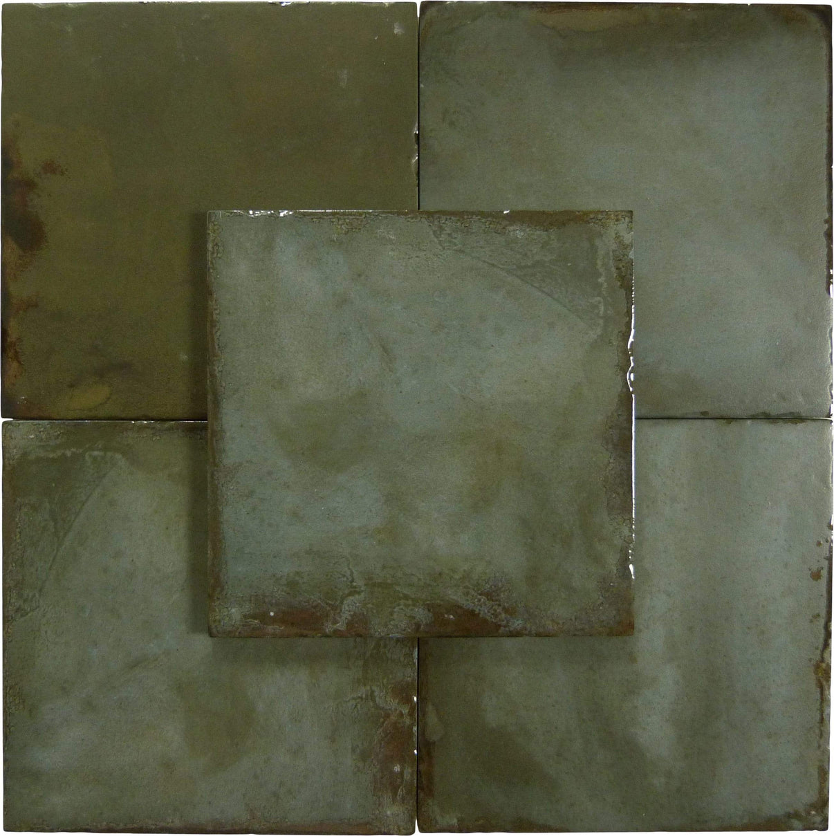 Geometric Calm Camouflage Green 8" x 8" Multi Finished Porcelain Tile ...