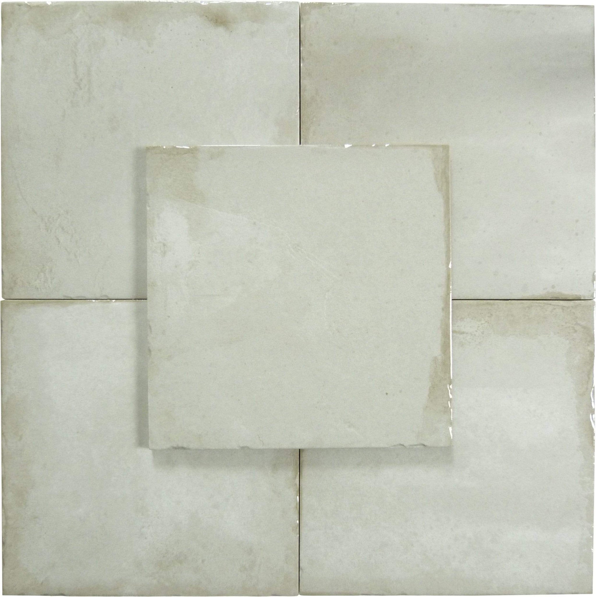 Geometric Calm Nacre White 8" x 8" Multi Finished Porcelain Tile GC1211